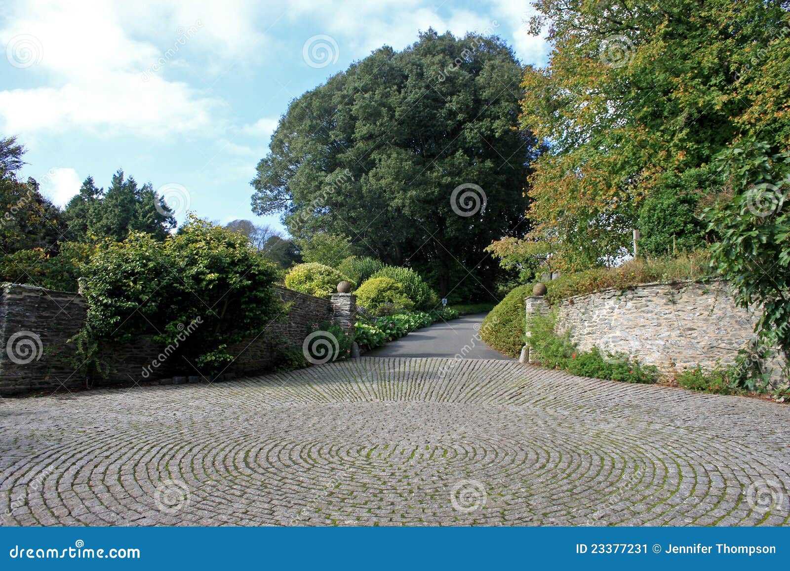 Cobbled driveway stock image. Image of moss, cobbled - 23377231