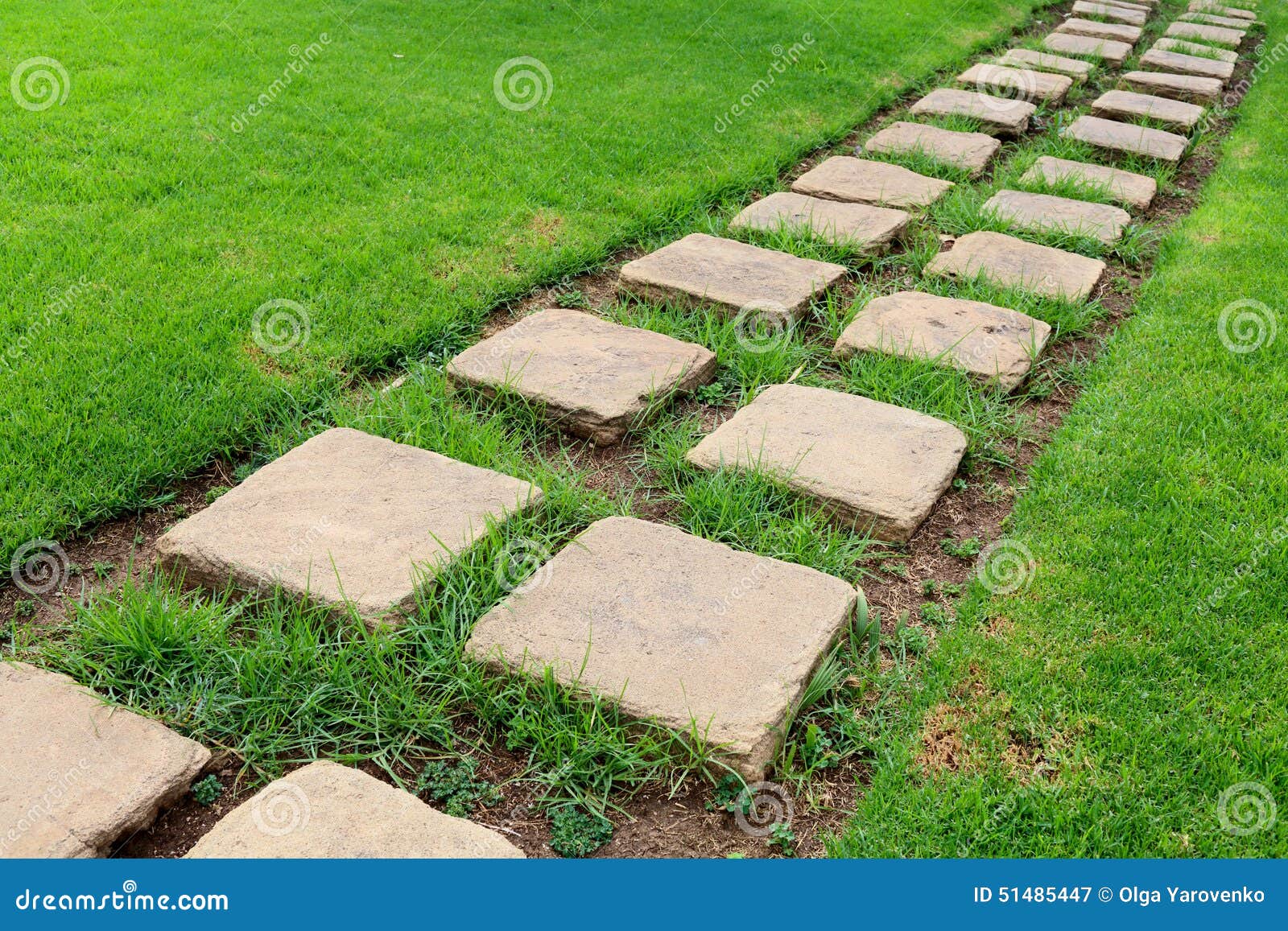 Cobbled stone path stock image. Image of grass, alley - 51485447