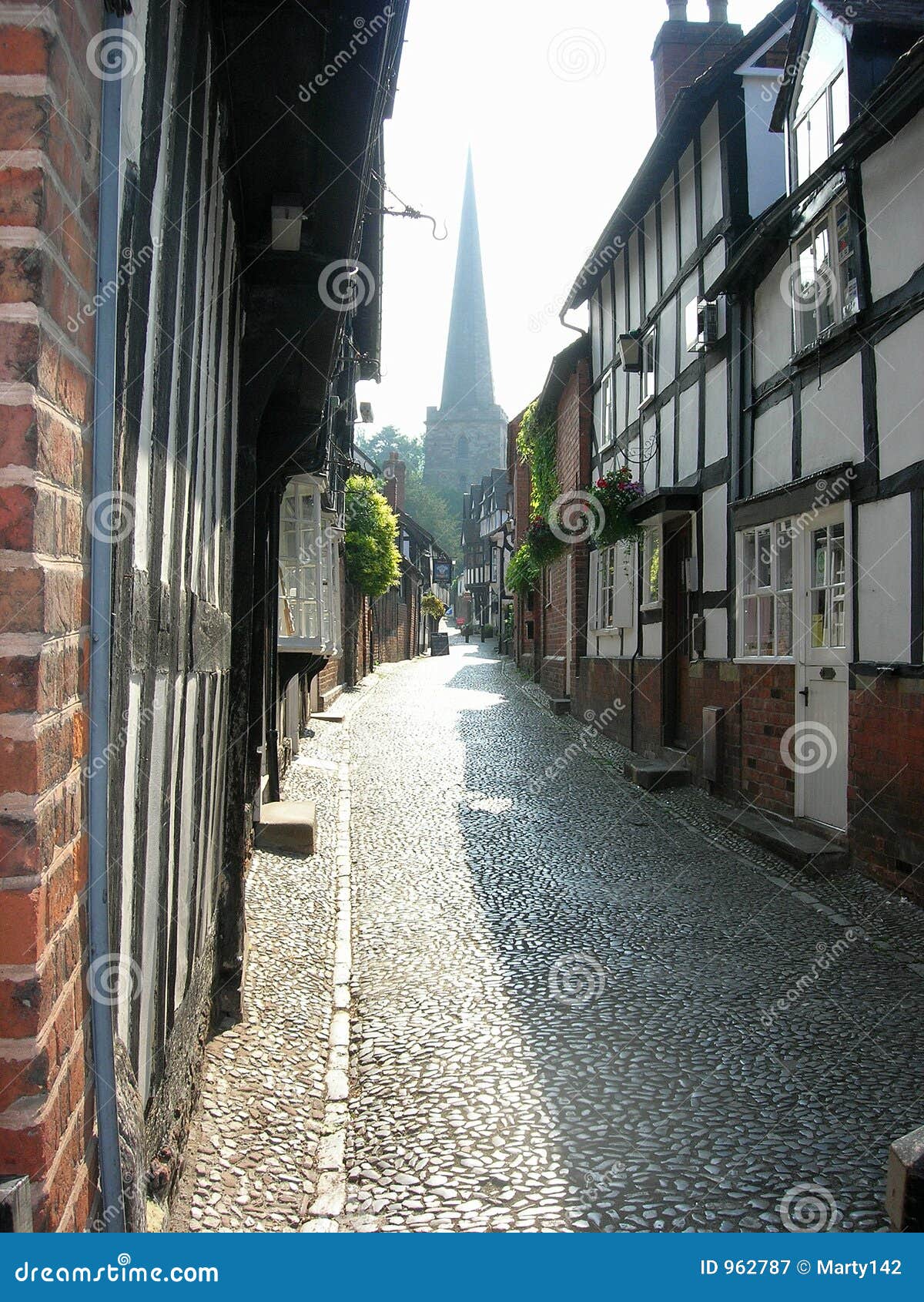 Cobbled street stock image. Image of tranqui, picturesque - 962787