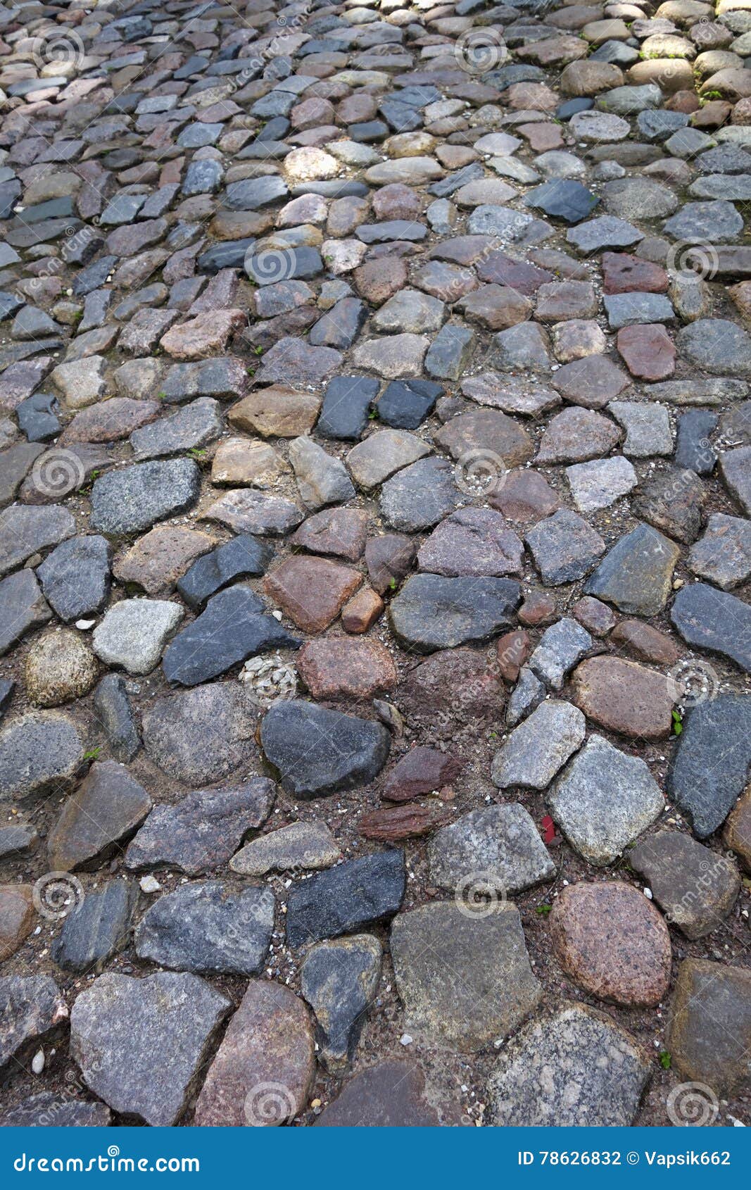 Cobbled street. stock photo. Image of pattern, vertical - 78626832