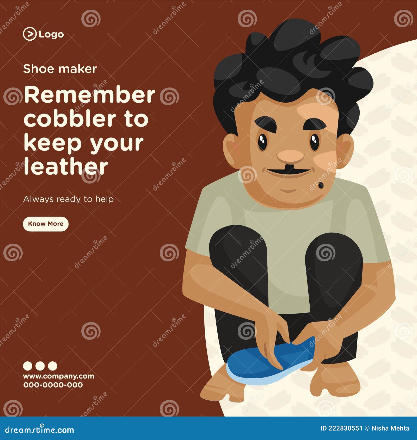 Banner Design of Shoes Maker Cobbler Cartoon Stock Vector ...