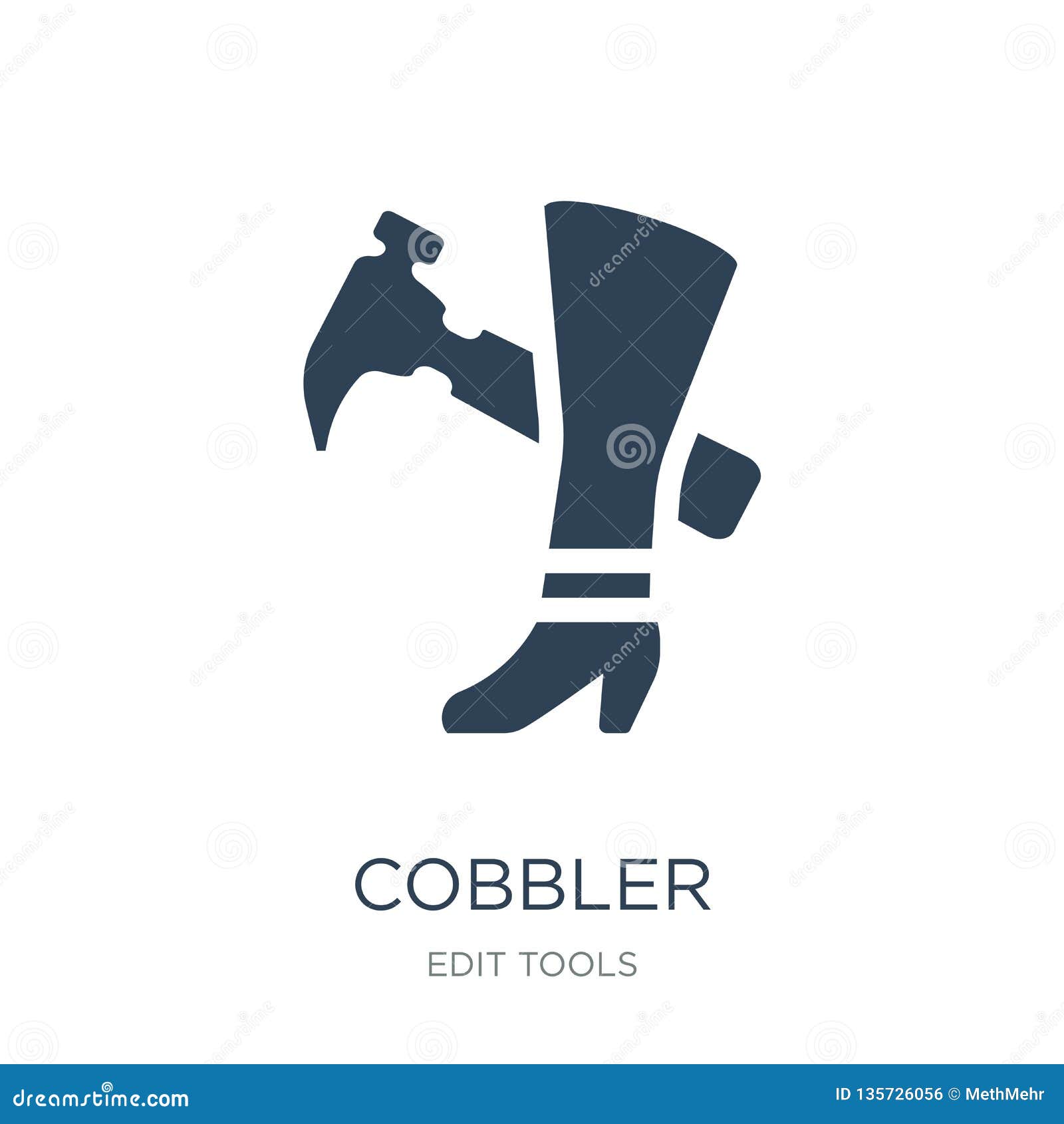Cobbler Icon in Trendy Design Style. Cobbler Icon Isolated on White ... Cobbler Icon in Trendy Design Style. Cobbler Icon Isolated on White ...