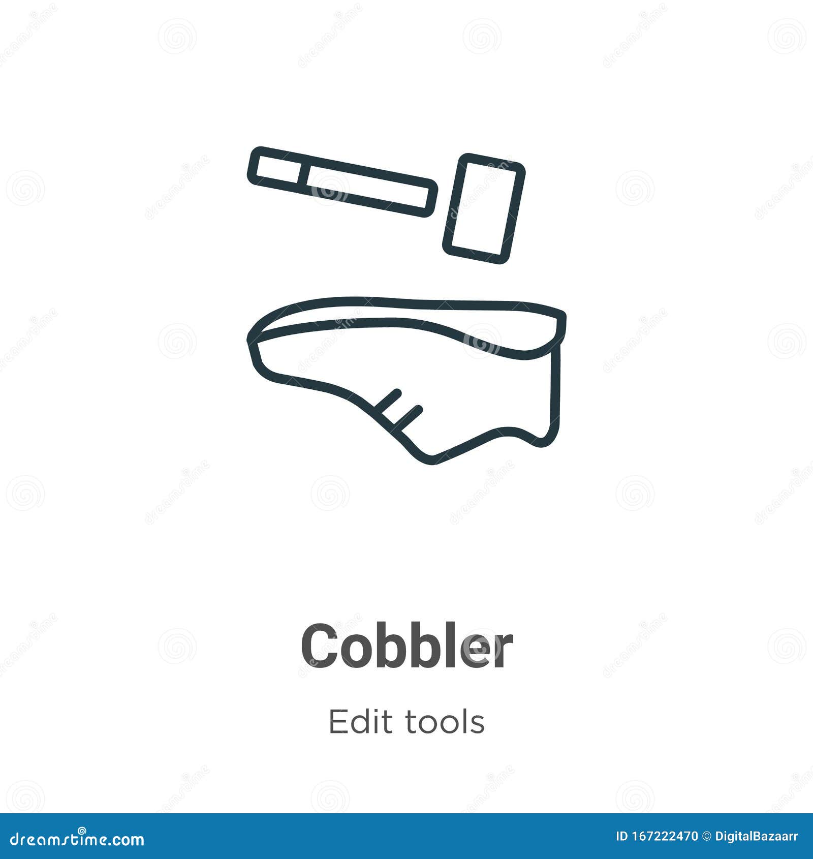 Outline Cobbler Vector Icon. Isolated Black Simple Line Element ...