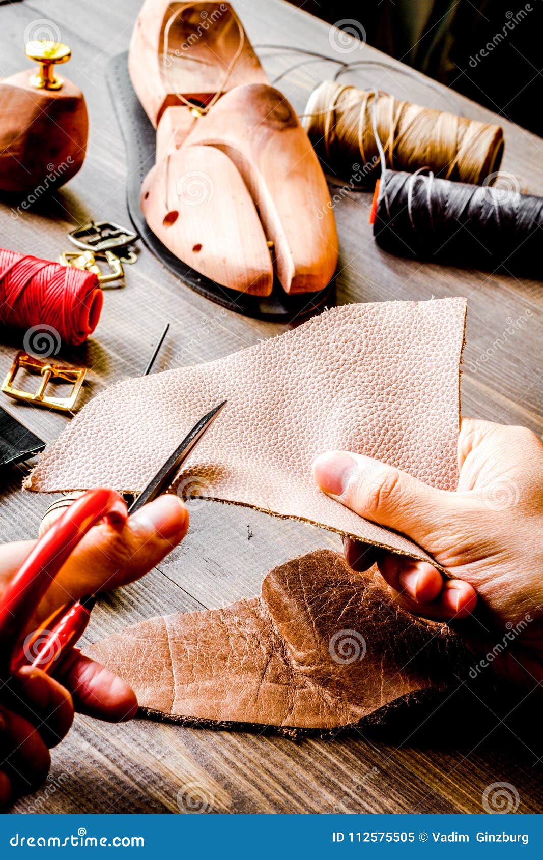 Cobbler Tools in Workshop Dark Background Close Up Stock Image - Image ...