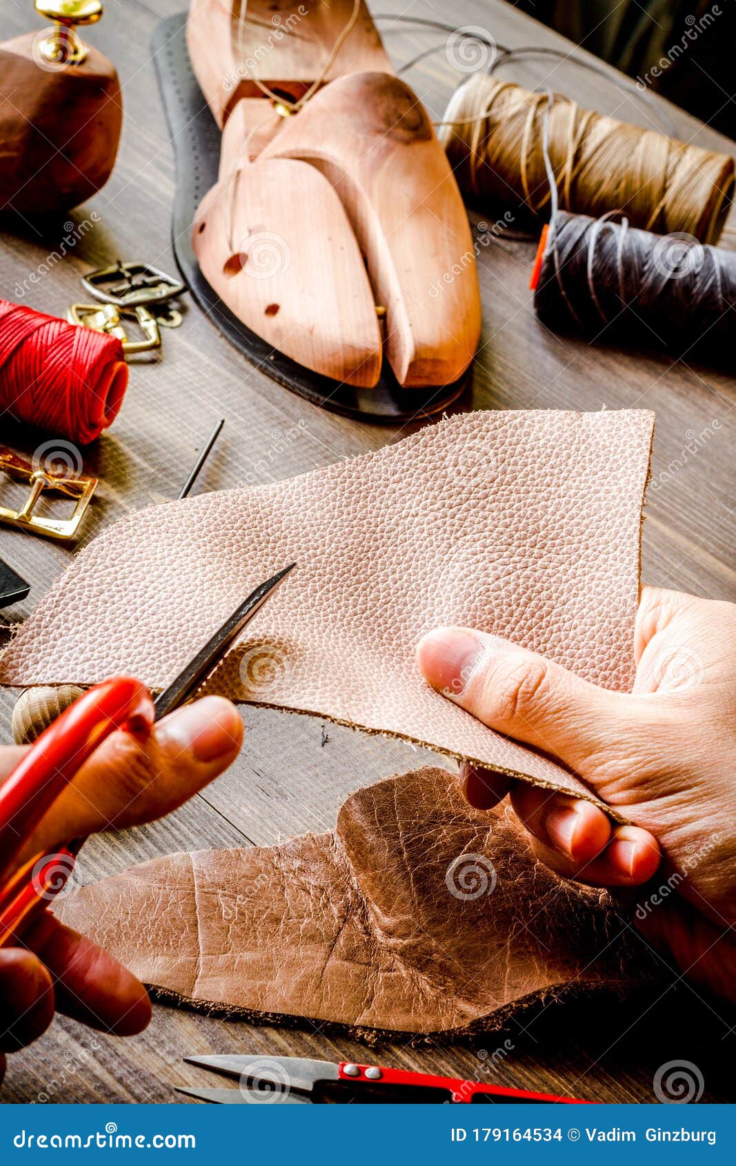 Cobbler Tools in Workshop Dark Background Close Up Stock Photo - Image ...