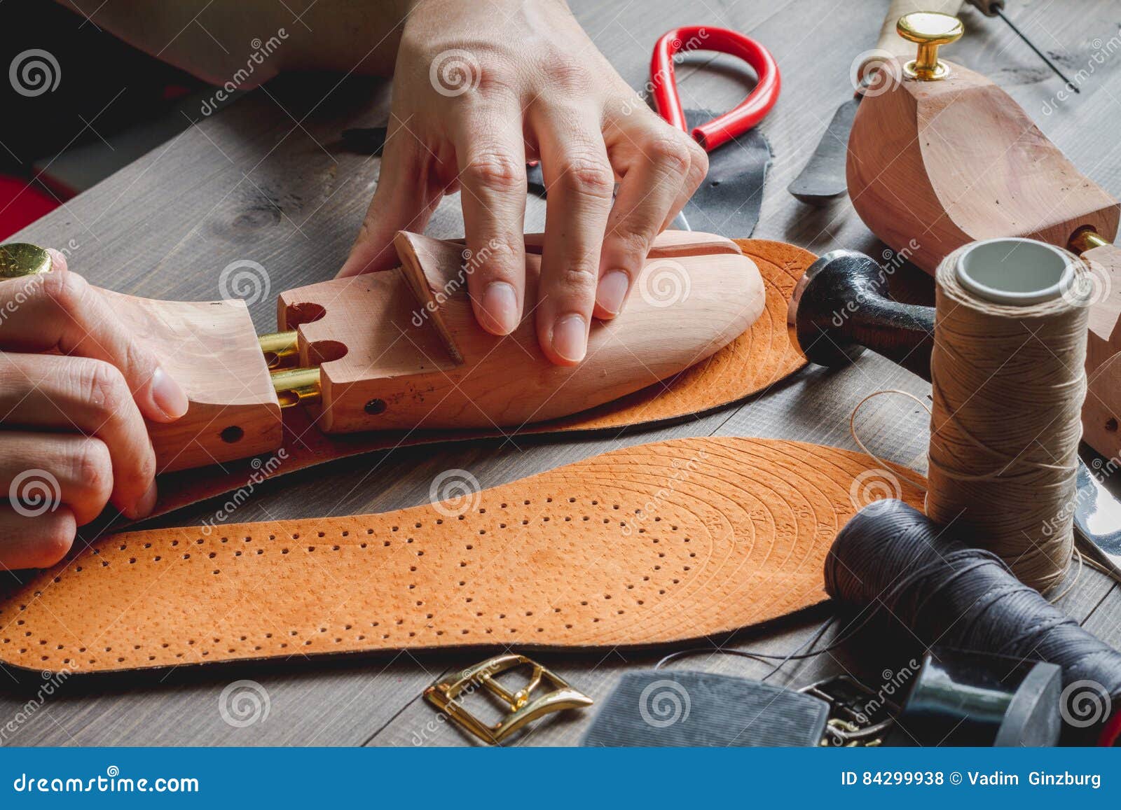 Cobbler Tools in Workshop Dark Background Close Up Stock Photo - Image ...