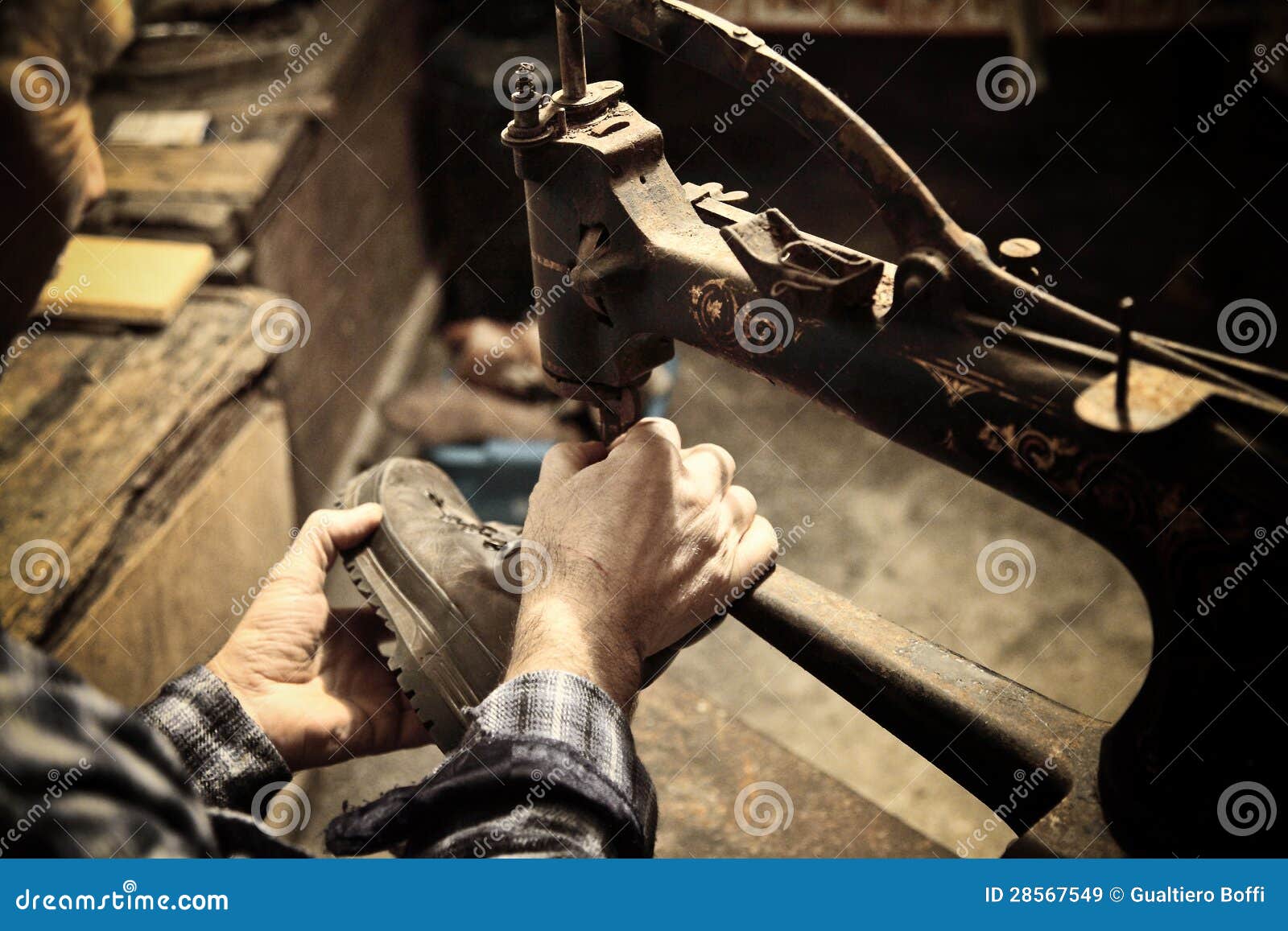 Cobbler at work stock image. Image of repairing, cobbler - 28567549
