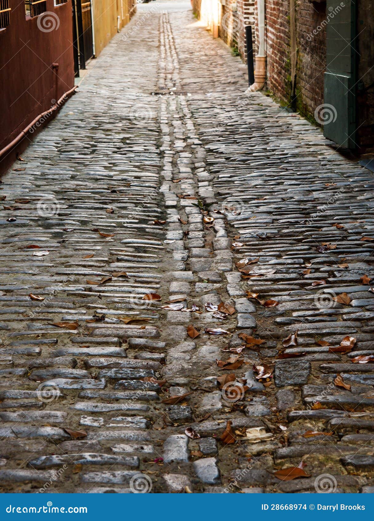 Cobblestone Alleyway stock photo. Image of pavers, sidewalk - 28668974