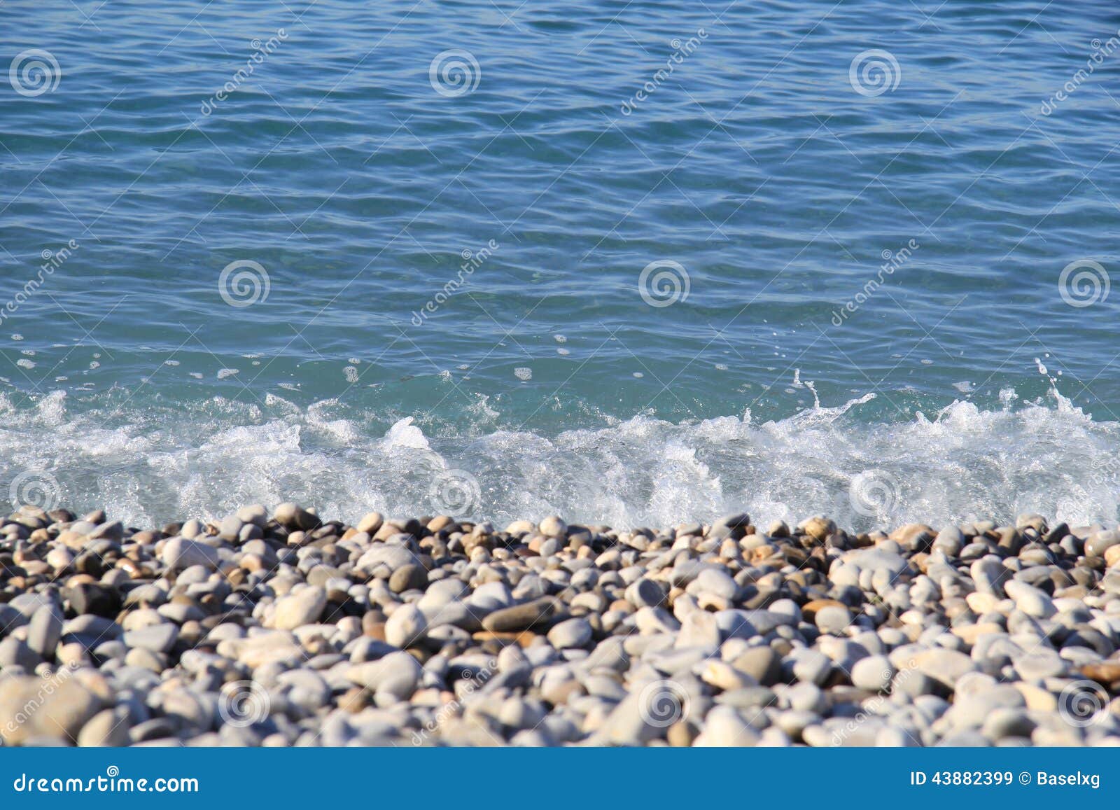 Cobblestone beach in Nice stock image. Image of decoration - 43882399