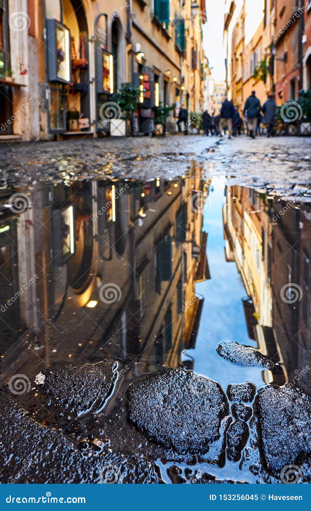 Cobblestone Brick Paved Street in Rome Stock Image - Image of roma ...