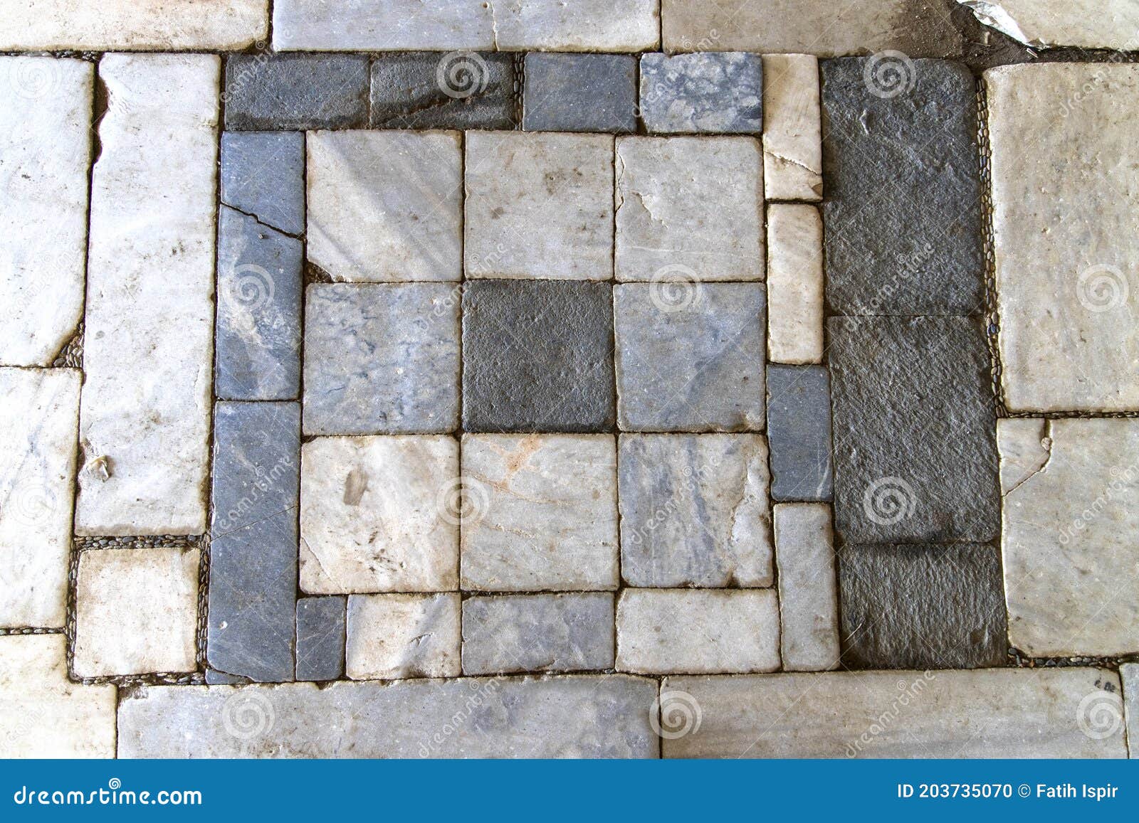 Cobblestone Concrete Road Paved in Different Pattern Sizes and Colors ...