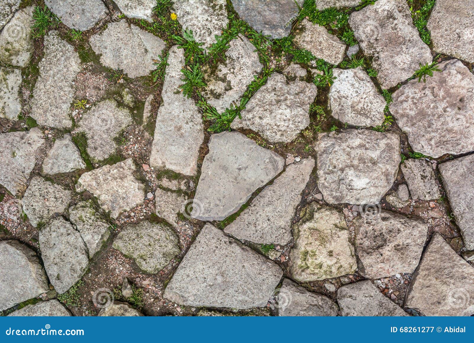 Cobblestone with Grass Texture Stock Image - Image of ground, ancient ...