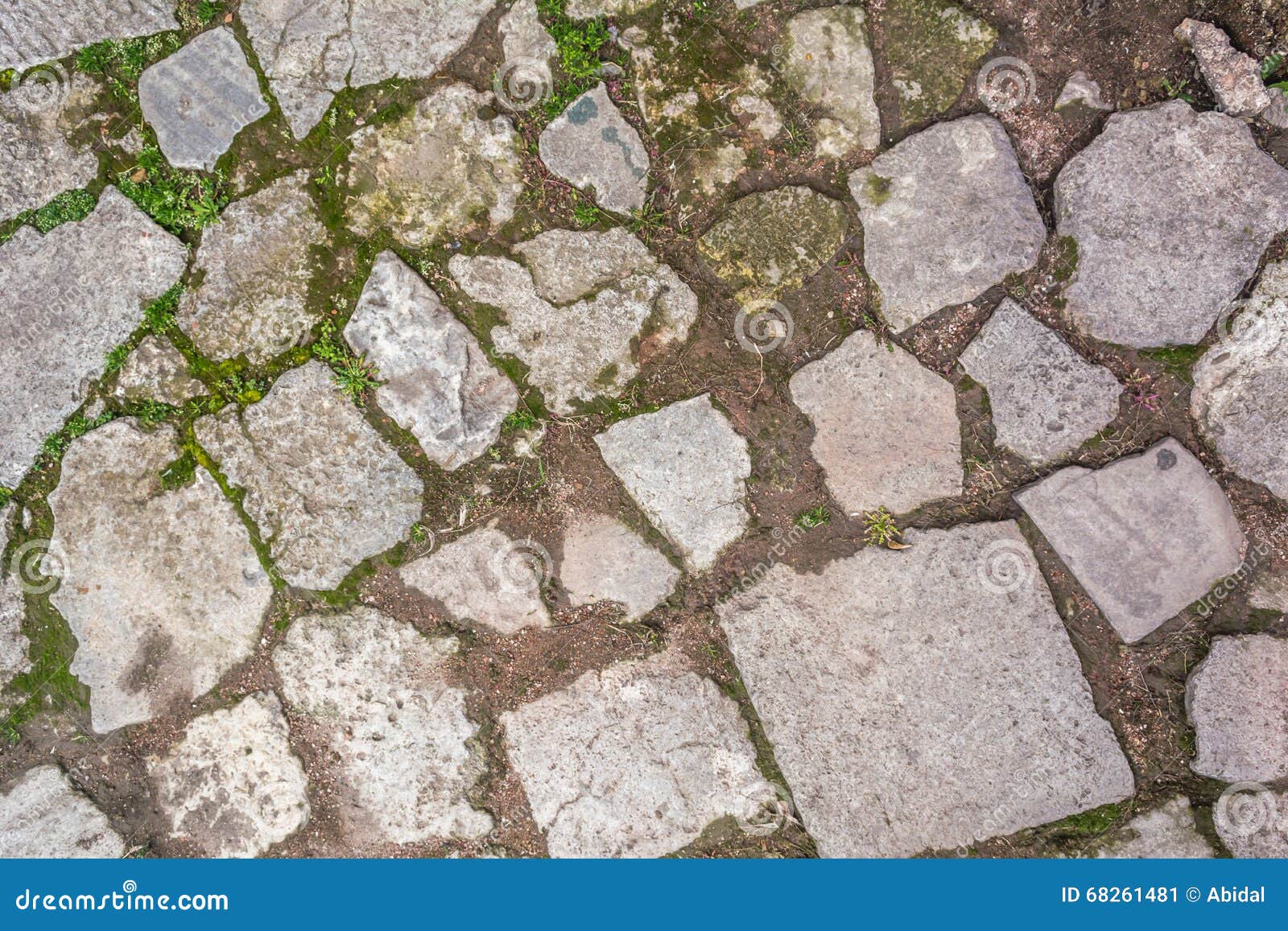 Cobblestone with Grass Texture Stock Image - Image of material ...
