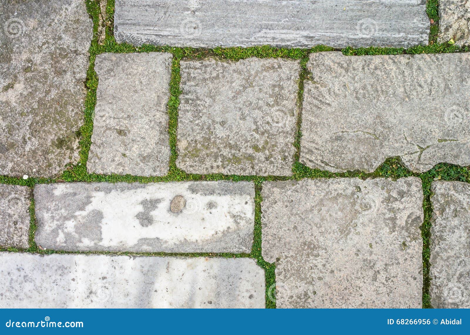 Cobblestone with Grass Texture Stock Photo - Image of closeup, pavement ...