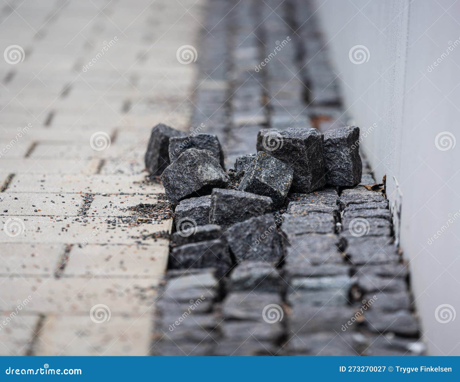 Cobblestone Having Been Broken Uot from the Pattern.. Stock Image ...