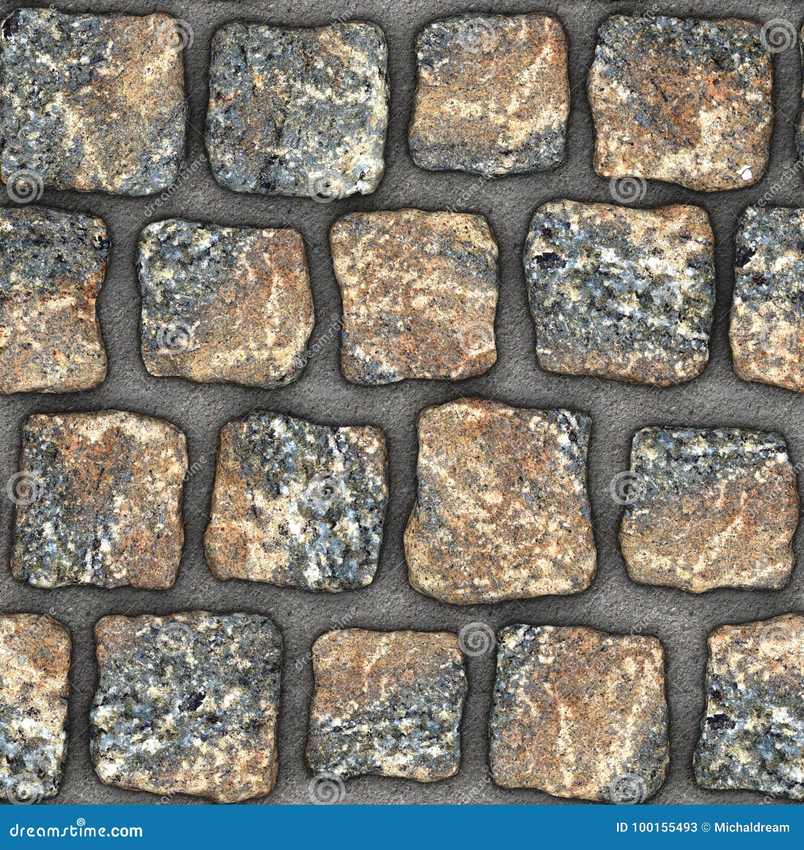 S048 Seamless Texture - Cobblestone Pavers Stock Image - Image of ...