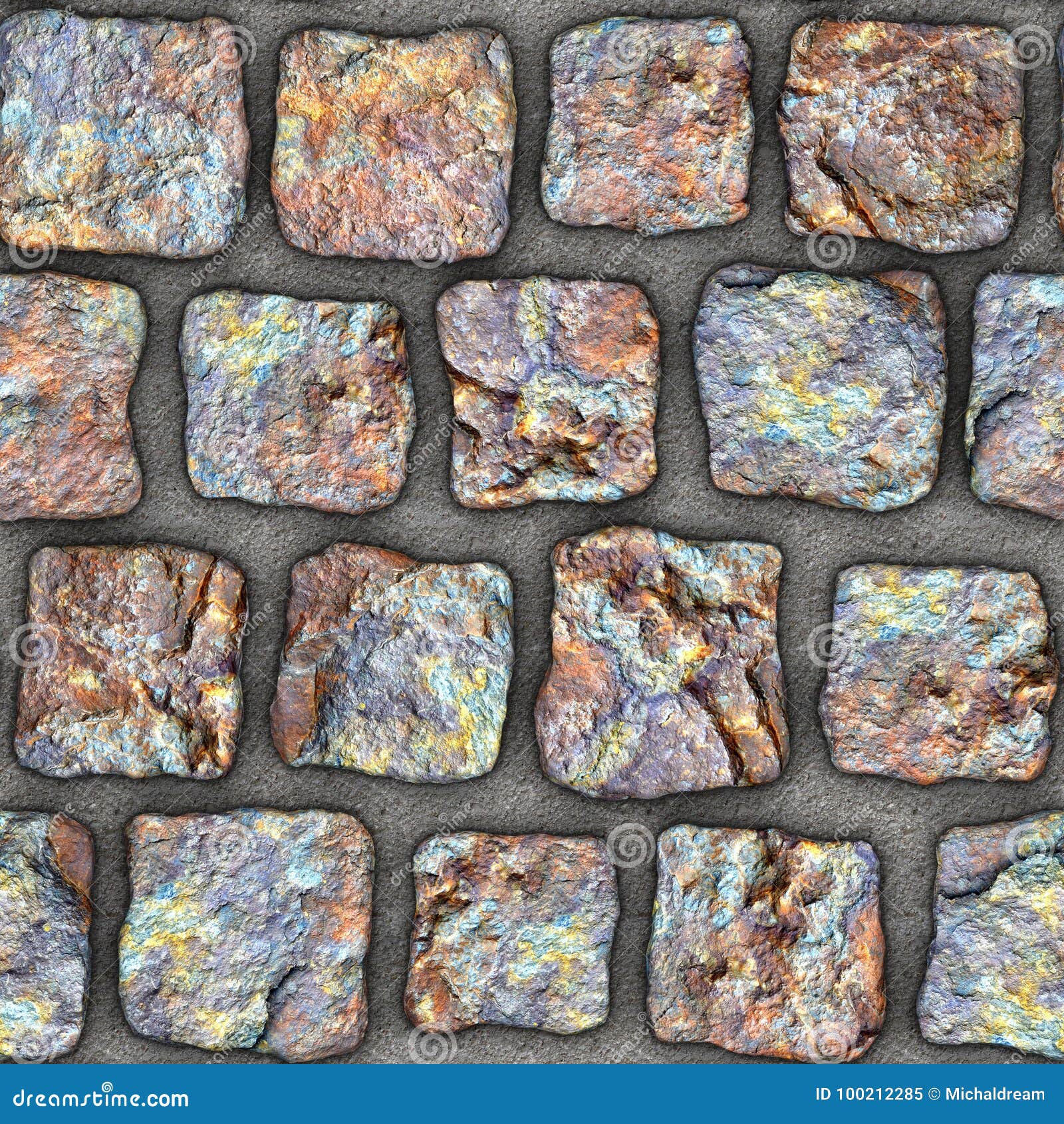 S054 Seamless Texture - Cobblestone Pavers Stock Illustration ...