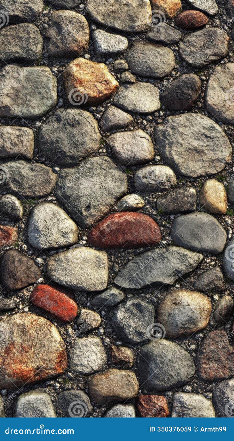 Cobblestone Path Creates Rustic Pathway with Textured Stones and Earth ...