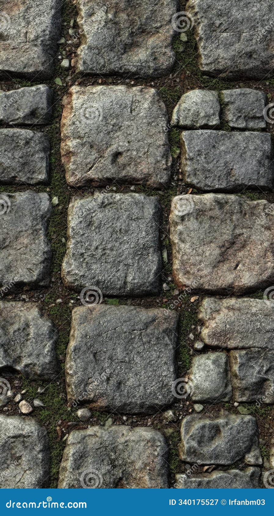 Cobblestone Path with Grassy Patches - Seamless Texture Stock ...