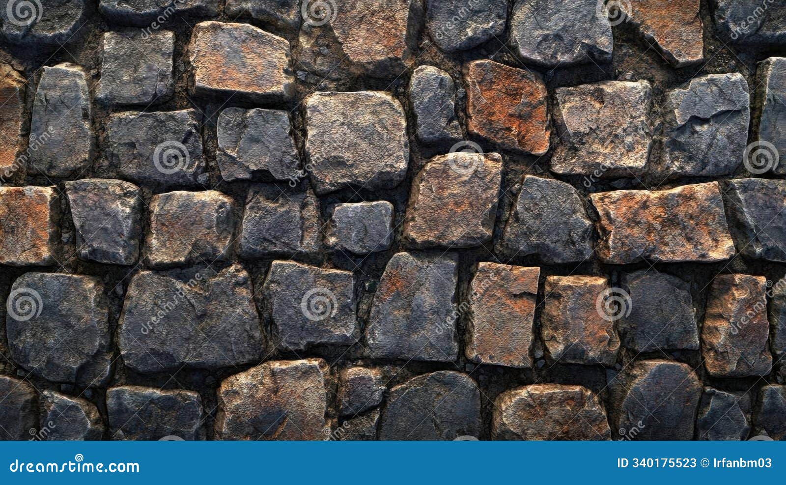 Cobblestone Path Texture Seamless - 3D Model Stock Illustration ...