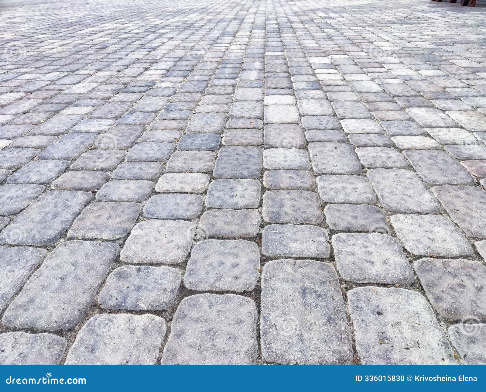 The Cobblestone Pathway Features a Mixture of Gray and Beige Stones ...