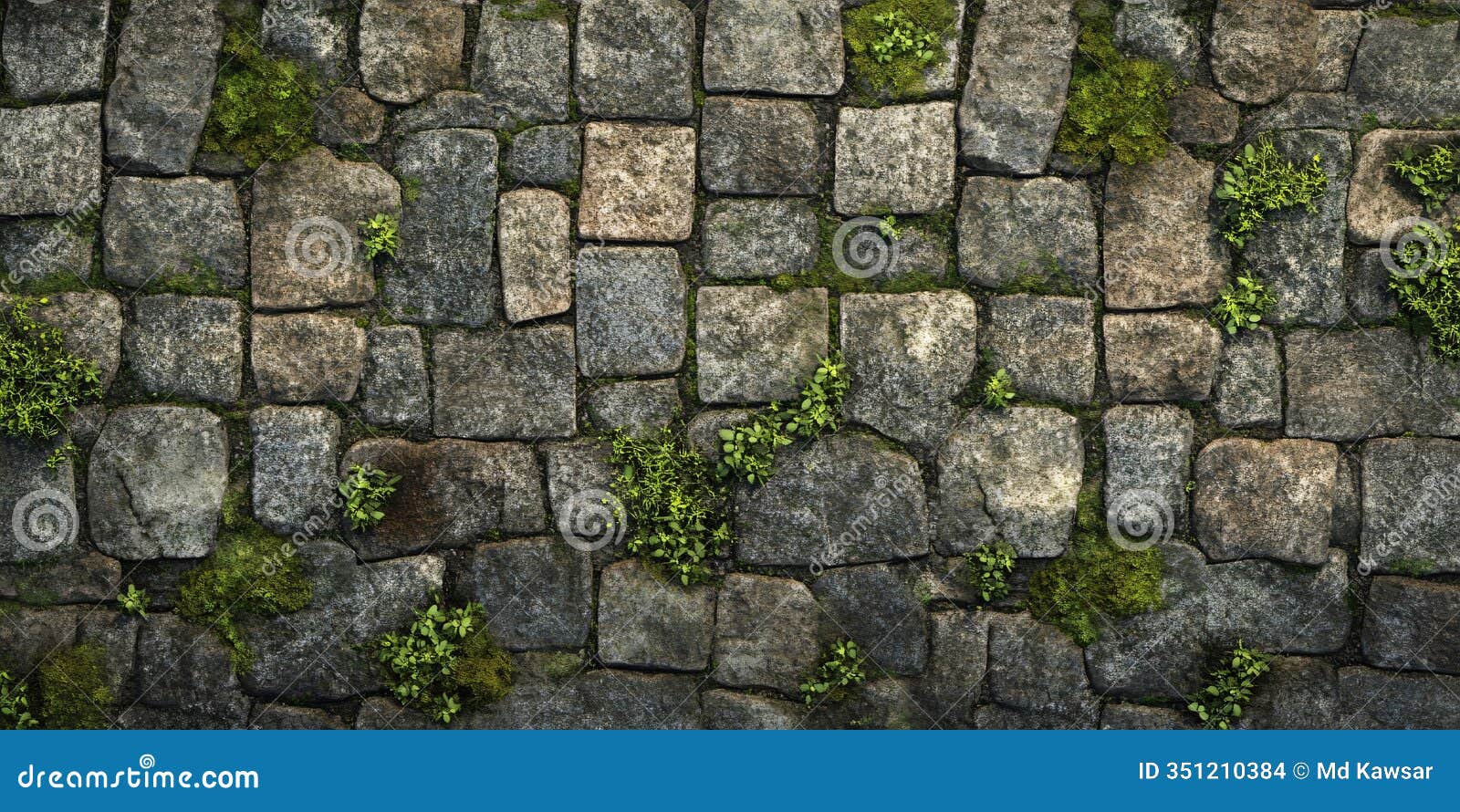 Cobblestone Pathway Texture with Moss and Plants High Quality Image ...