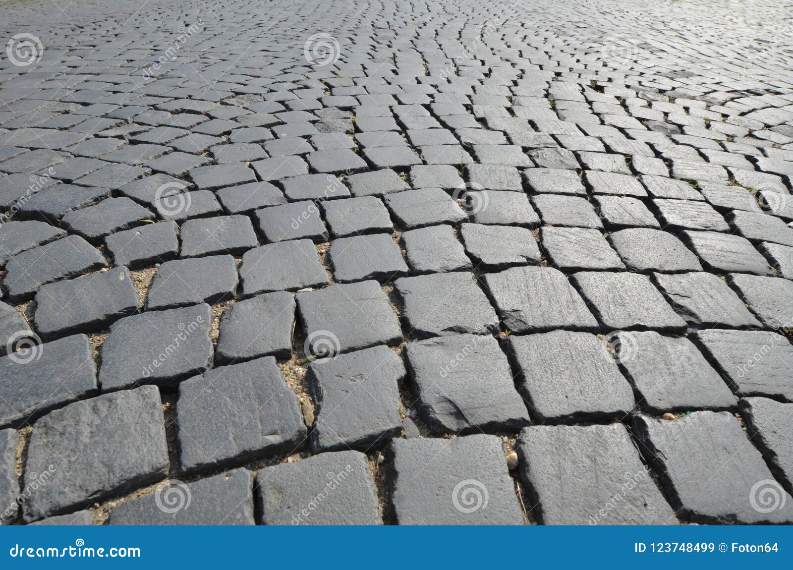 Curved Cobblestone Road