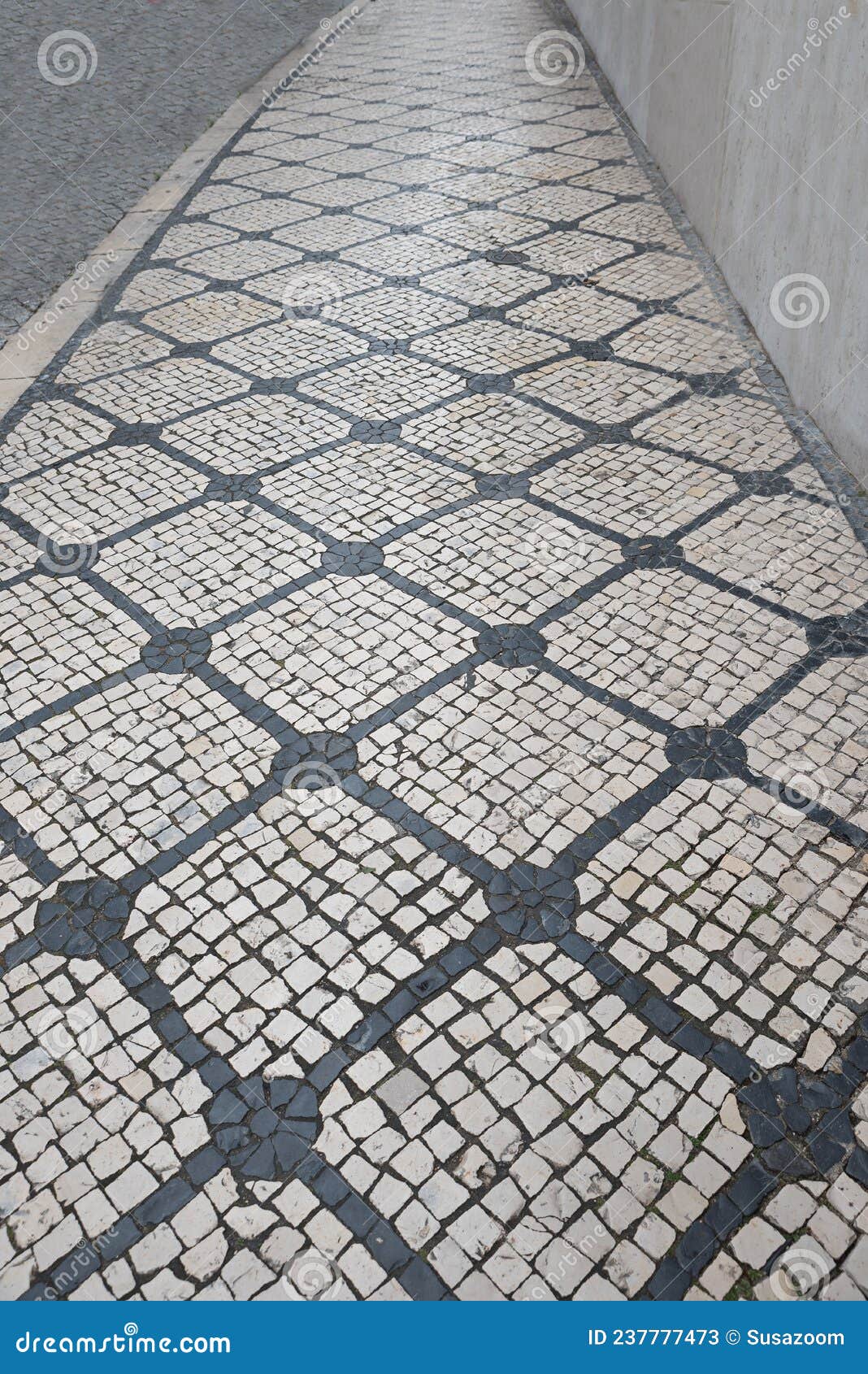 Cobblestone Pavement in Grey Tones, with Checkered Pattern Stock Image ...