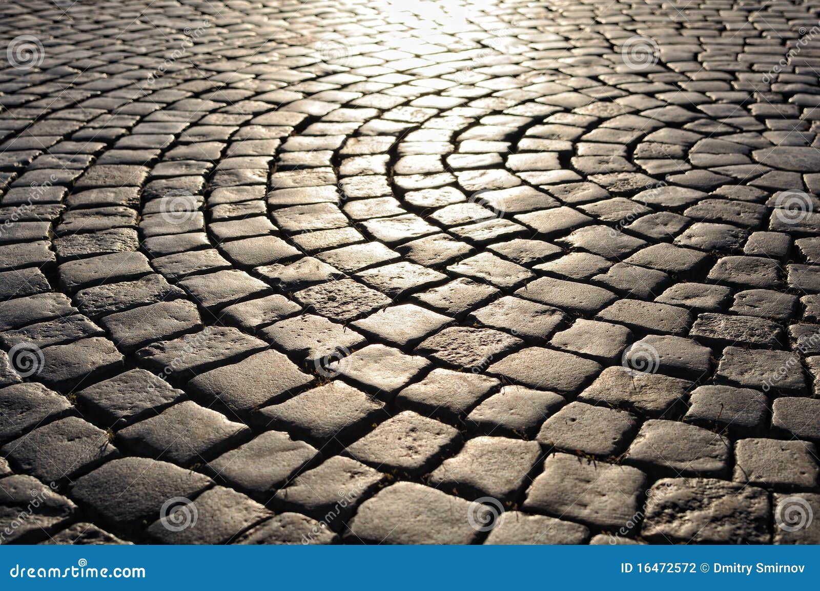 Cobblestone Pavement at Sunset Stock Photo - Image of dark, brick: 16472572