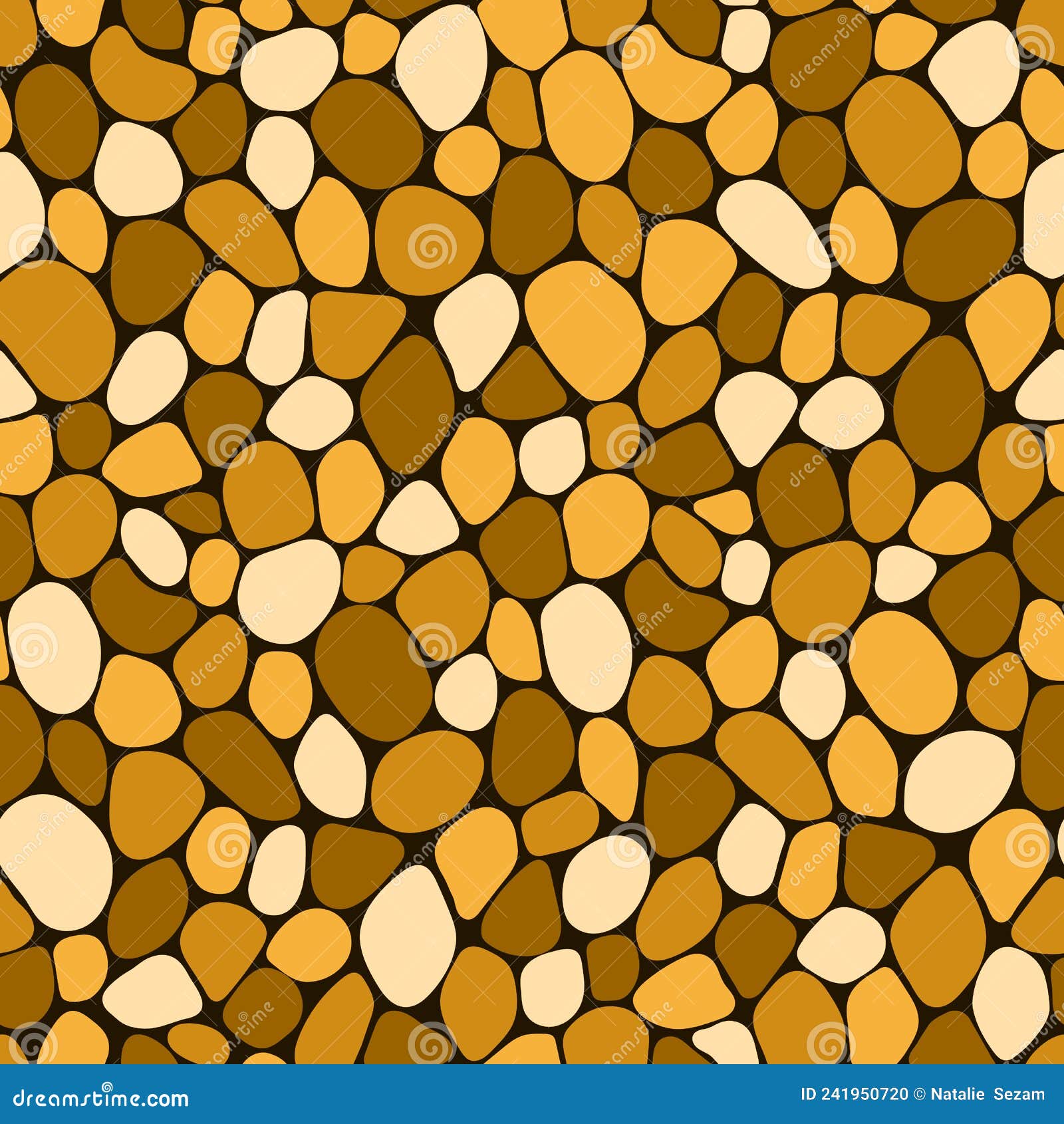Cobblestone Paving Seamless Pattern Vector Illustration. Pebble ...