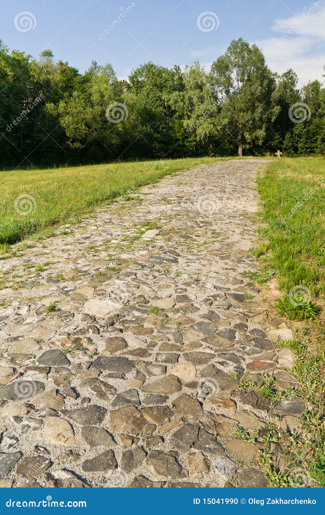 Cobblestone road stock photo. Image of blue, summer, gray - 15041990