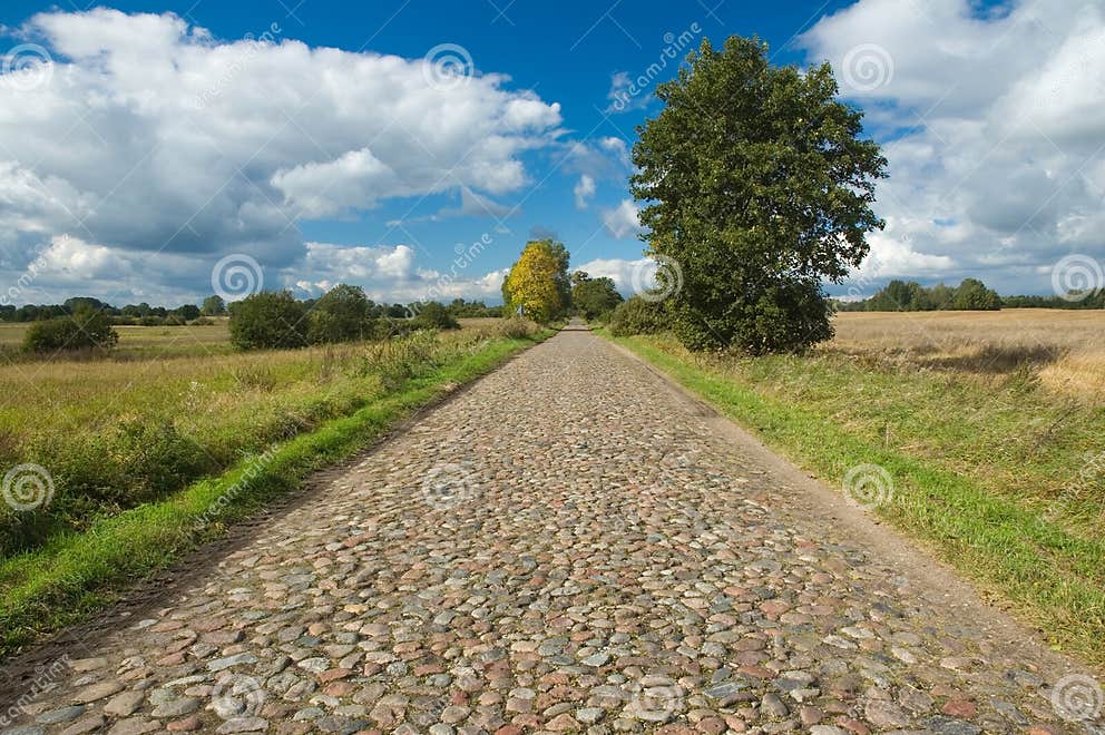 Cobblestone road stock photo. Image of environment, avenue - 26854404