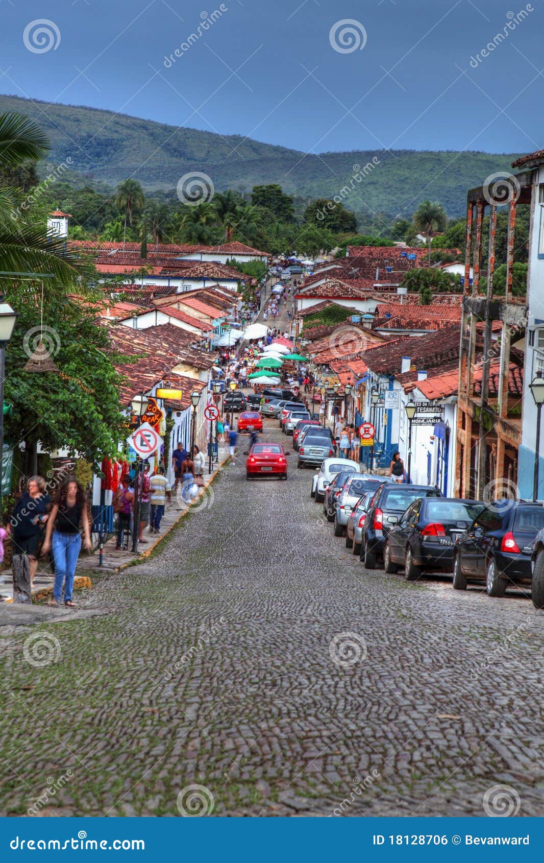 Cobblestone Road Pirenopolis City Brazil Editorial Photo - Image of ...