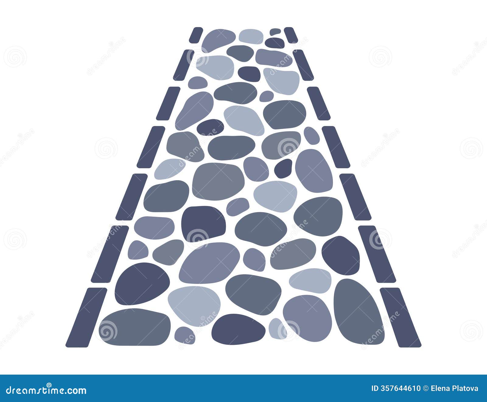 Cobblestone Road, Stone Texture. Vector Sidewalk, Old Garden Path Stock ...