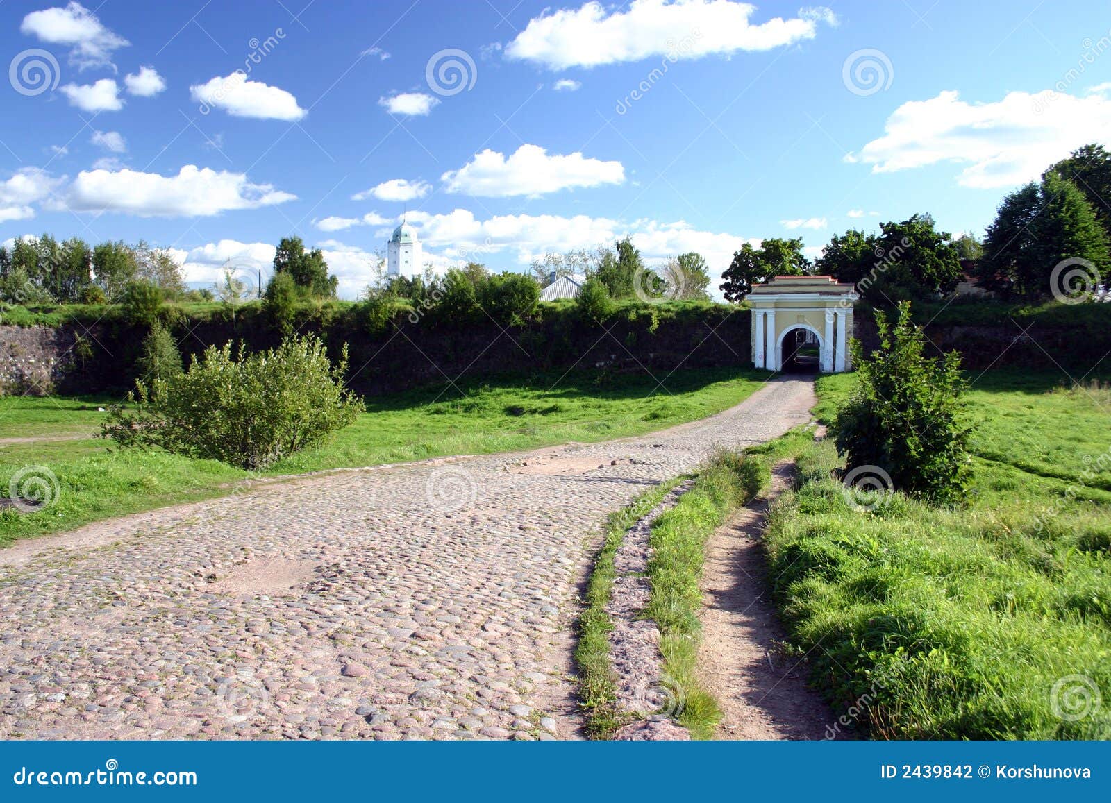 Cobblestone Road To Medieval Stock Photo - Image of construction ...