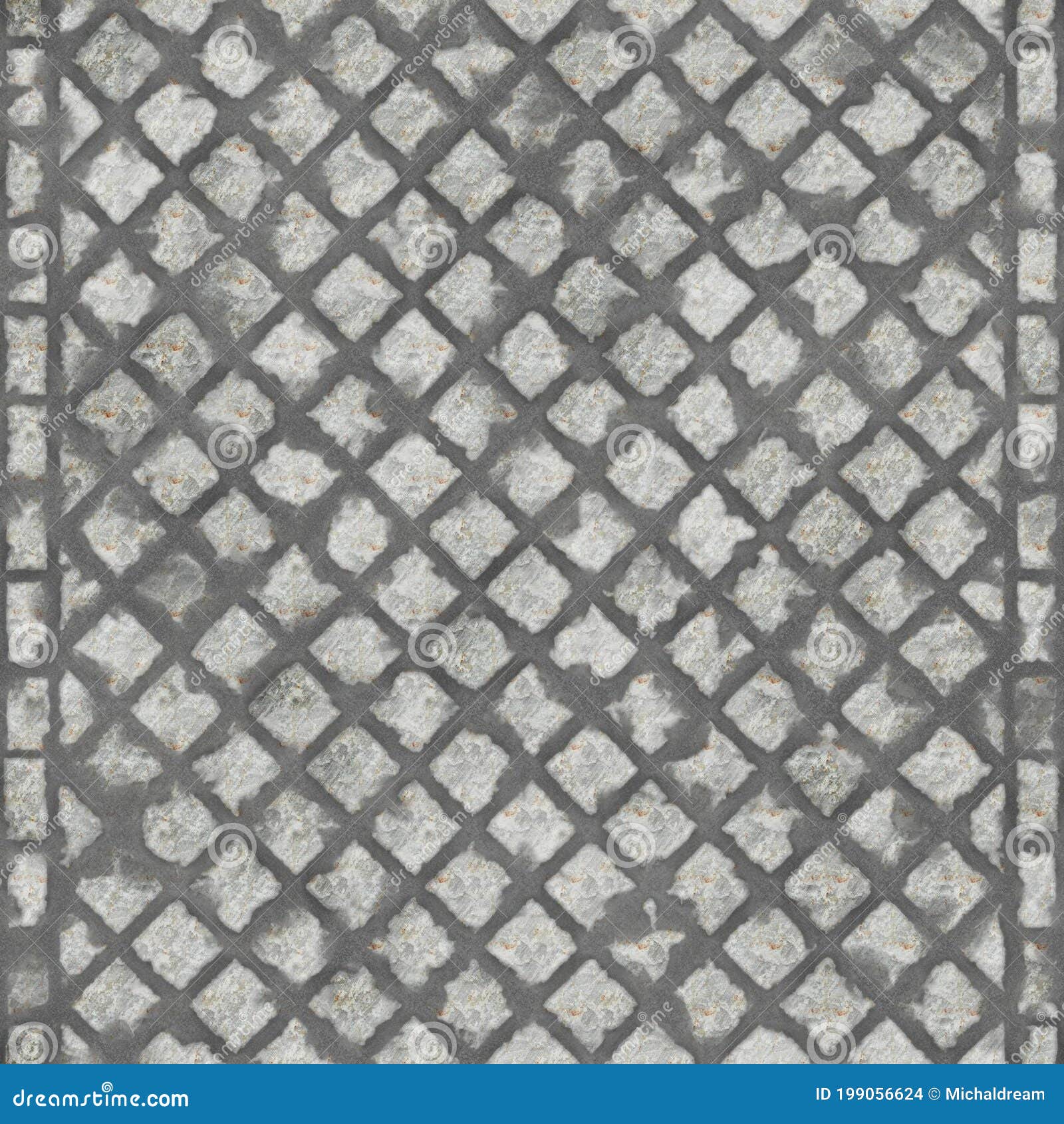 Cobblestone Sidewalk Pavement K_22_0013 Stock Illustration ...