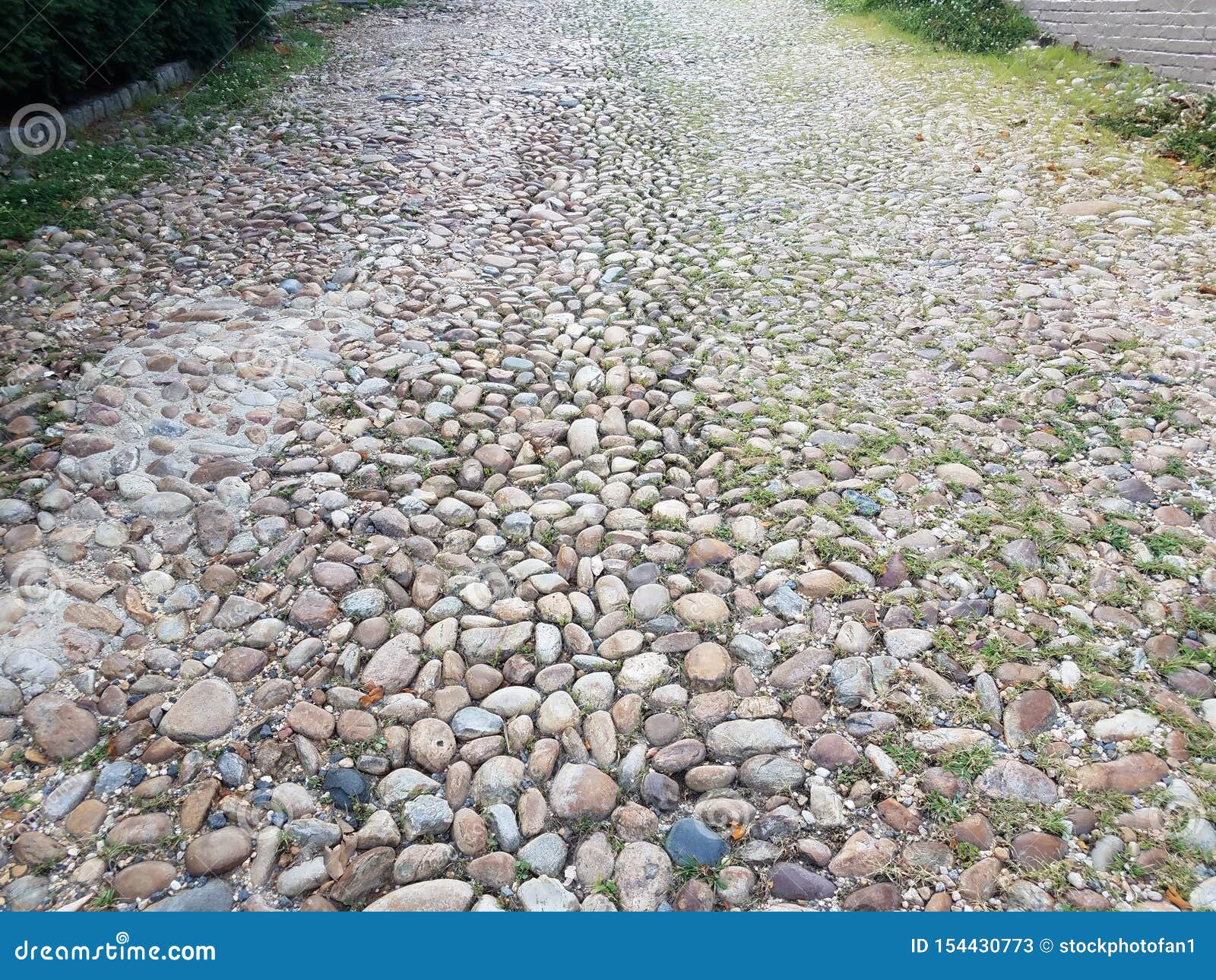 Cobblestone or Stone Path or Street or Road Stock Image - Image of ...
