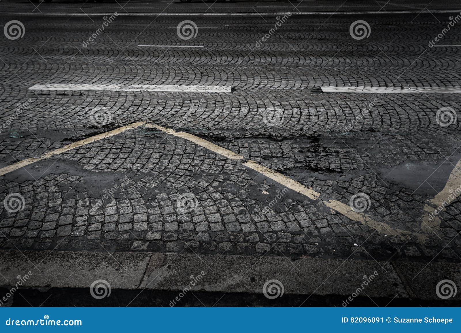 Cobblestone street stock image. Image of curb, architecture - 82096091