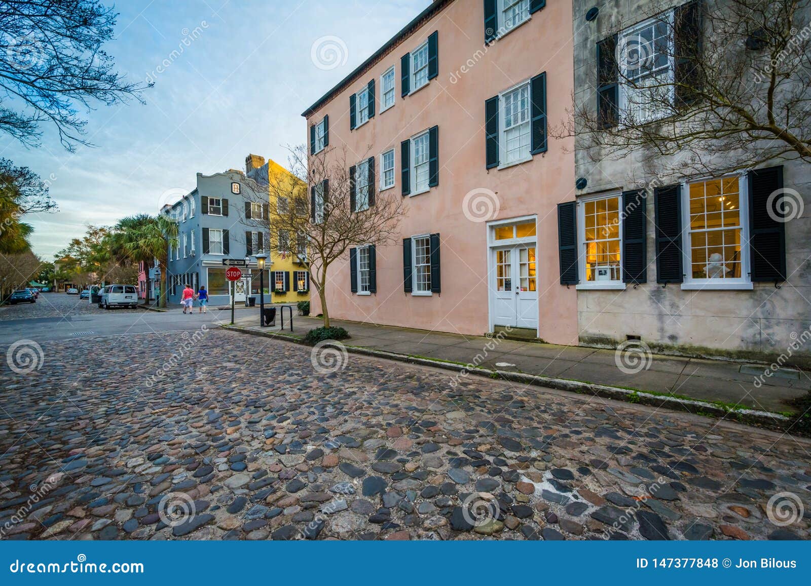 Cobblestone Street and Old Buildings in Charleston, South Carolina ... Cobblestone Street and Old Buildings in Charleston, South Carolina ...
