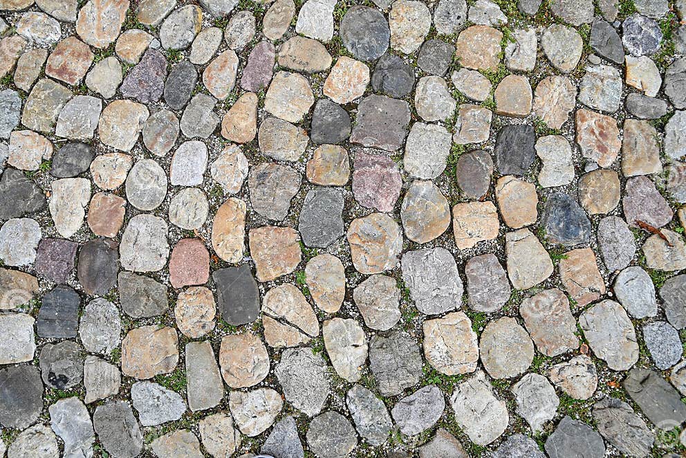 Cobblestone street pattern stock image. Image of weathered - 99395221