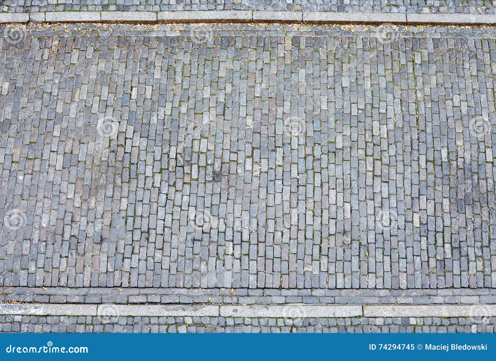 Cobblestone Street and Pavement from Above Stock Image - Image of rock ...