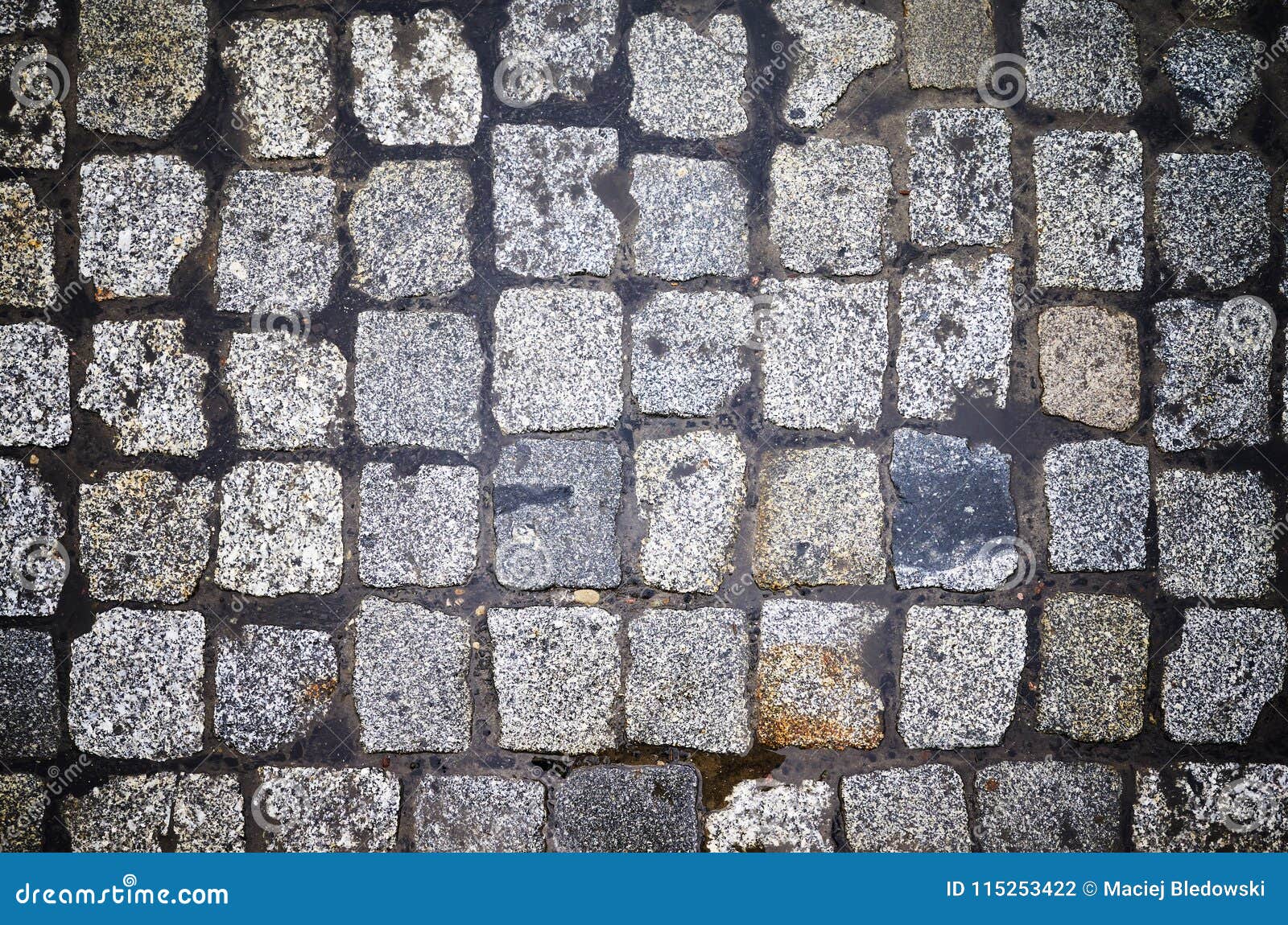 Cobblestone Street from Above. Stock Photo - Image of granite, aerial ...