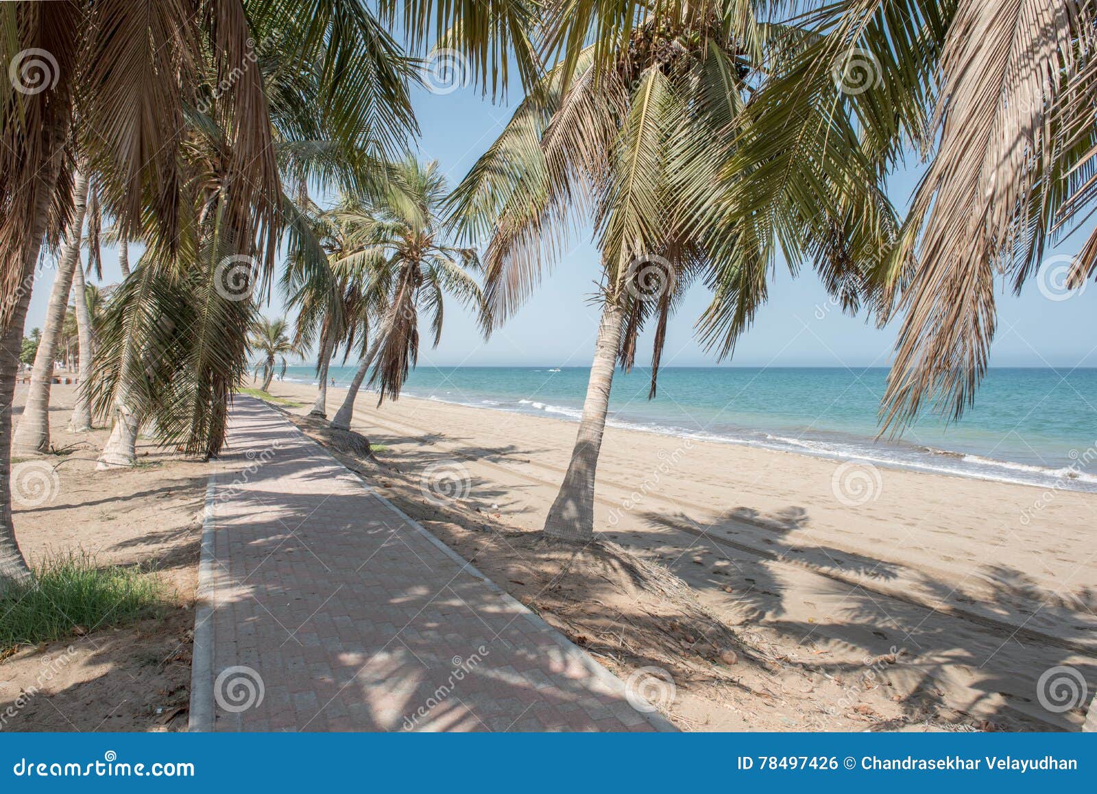 Cobblestone Walkway Alongside a Beach Stock Photo - Image of vacation ...