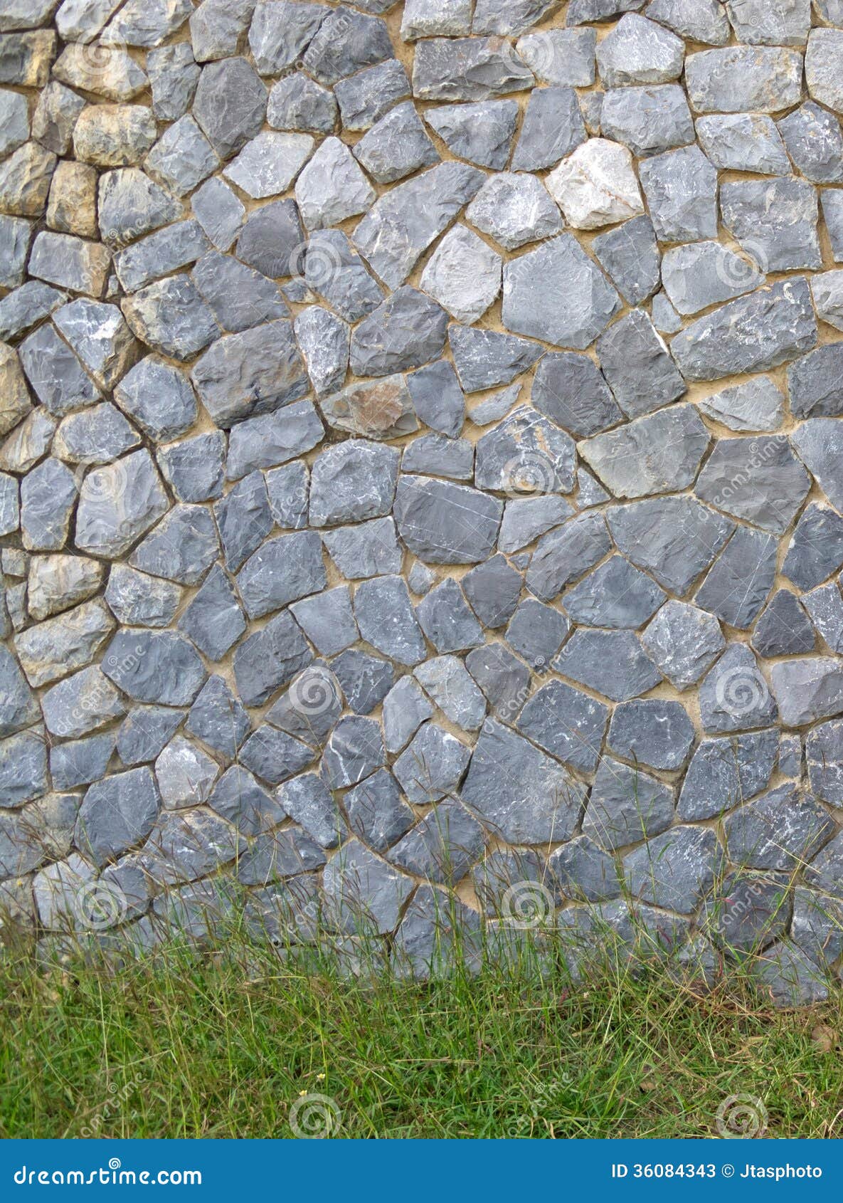 Cobblestone wall stock image. Image of grass, blue, irregular - 36084343