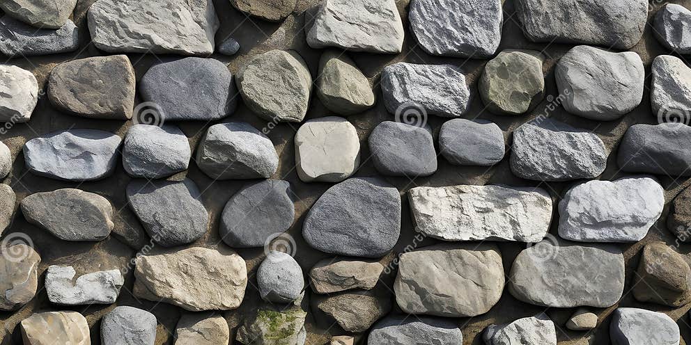 Cobblestone Wall Texture: a Seamless Pattern of Rustic Stones Stock ...