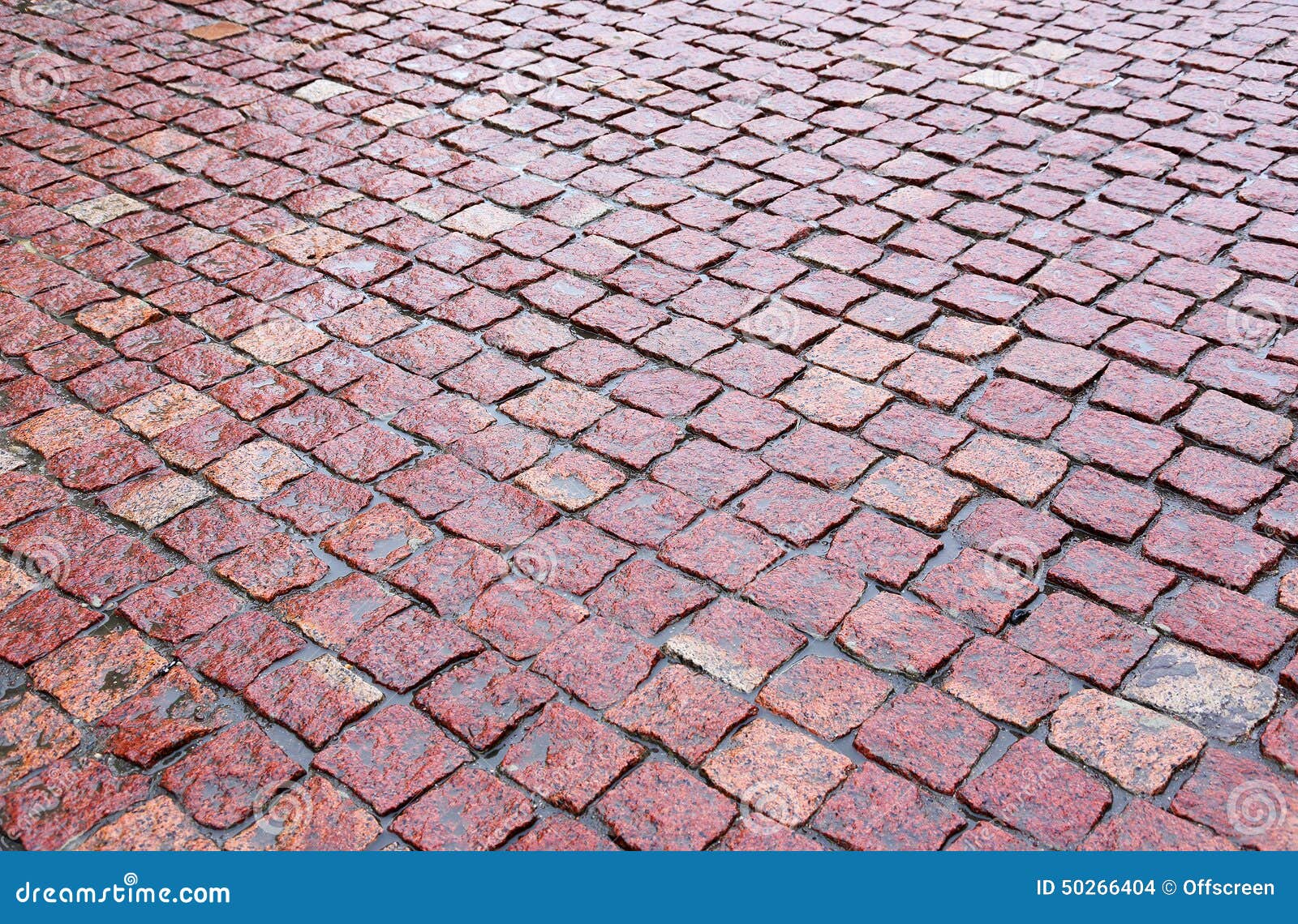 Cobblestones of Red Granite Stock Photo - Image of square, horizontal ...