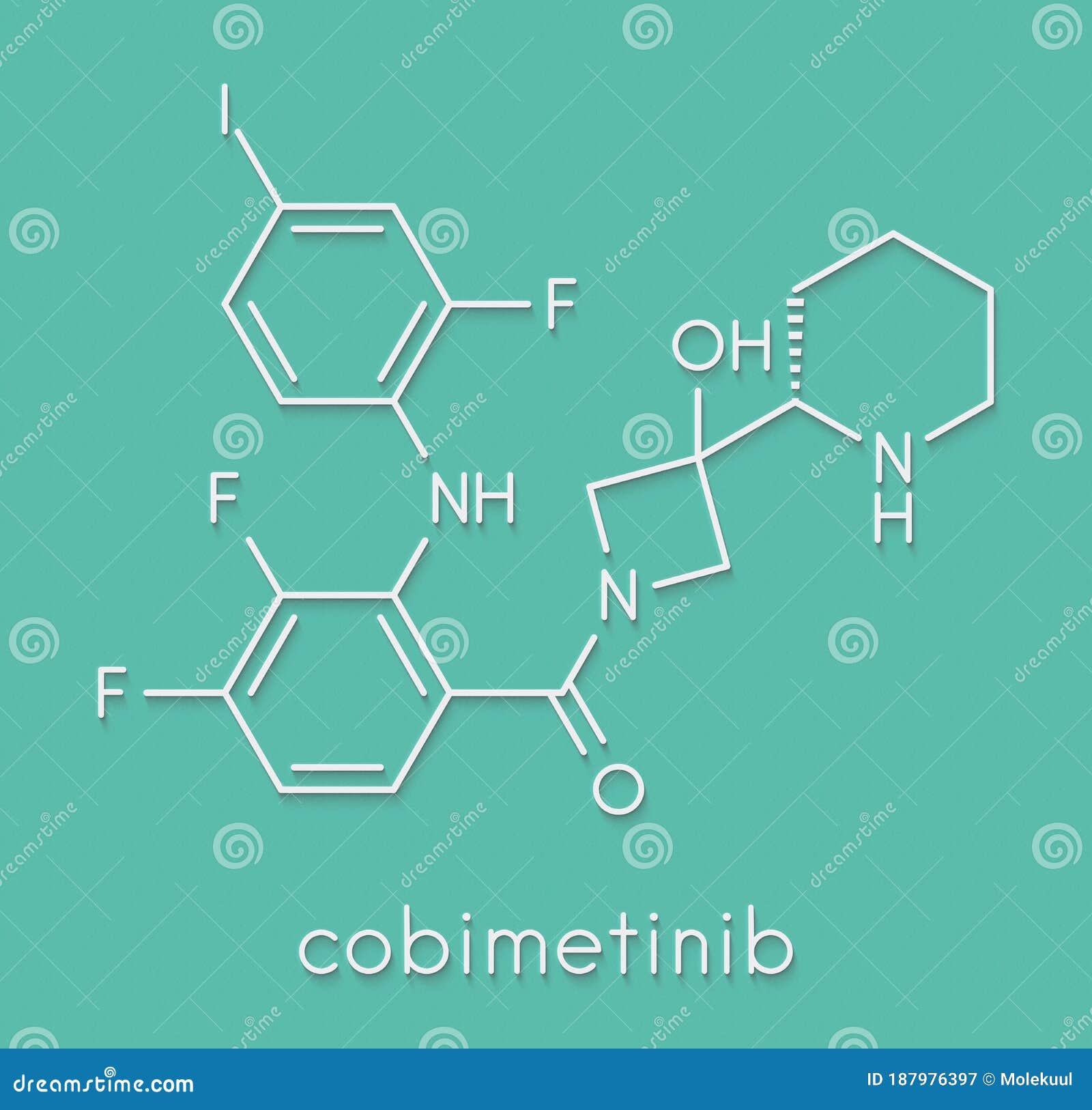 Cobimetinib Melanoma Drug Molecule. Skeletal Formula. Editorial ...