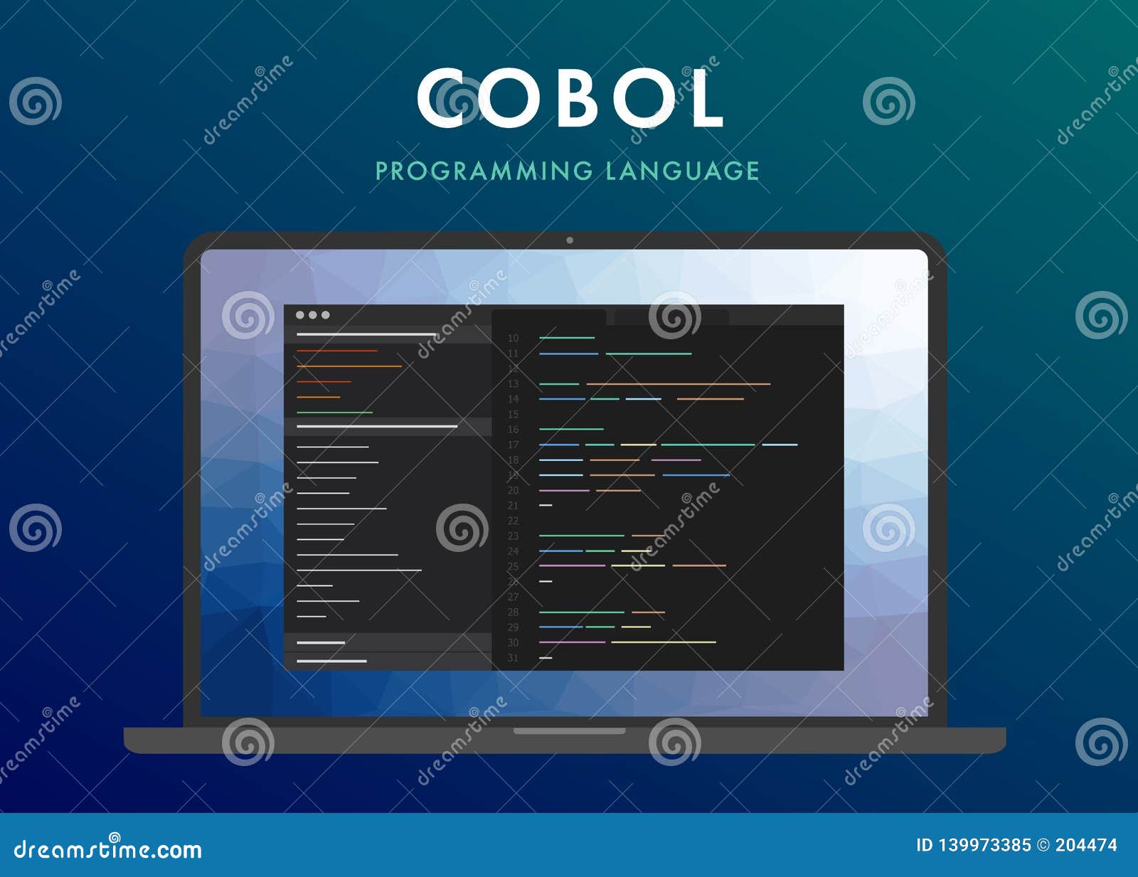 Cobol programming language stock vector. Illustration of development ...