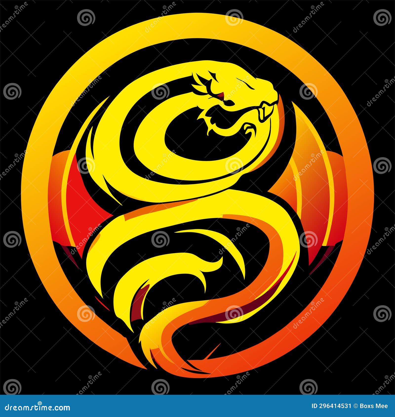 Cobra Head in a Circle on a Black Background. Vector Illustration Stock ...
