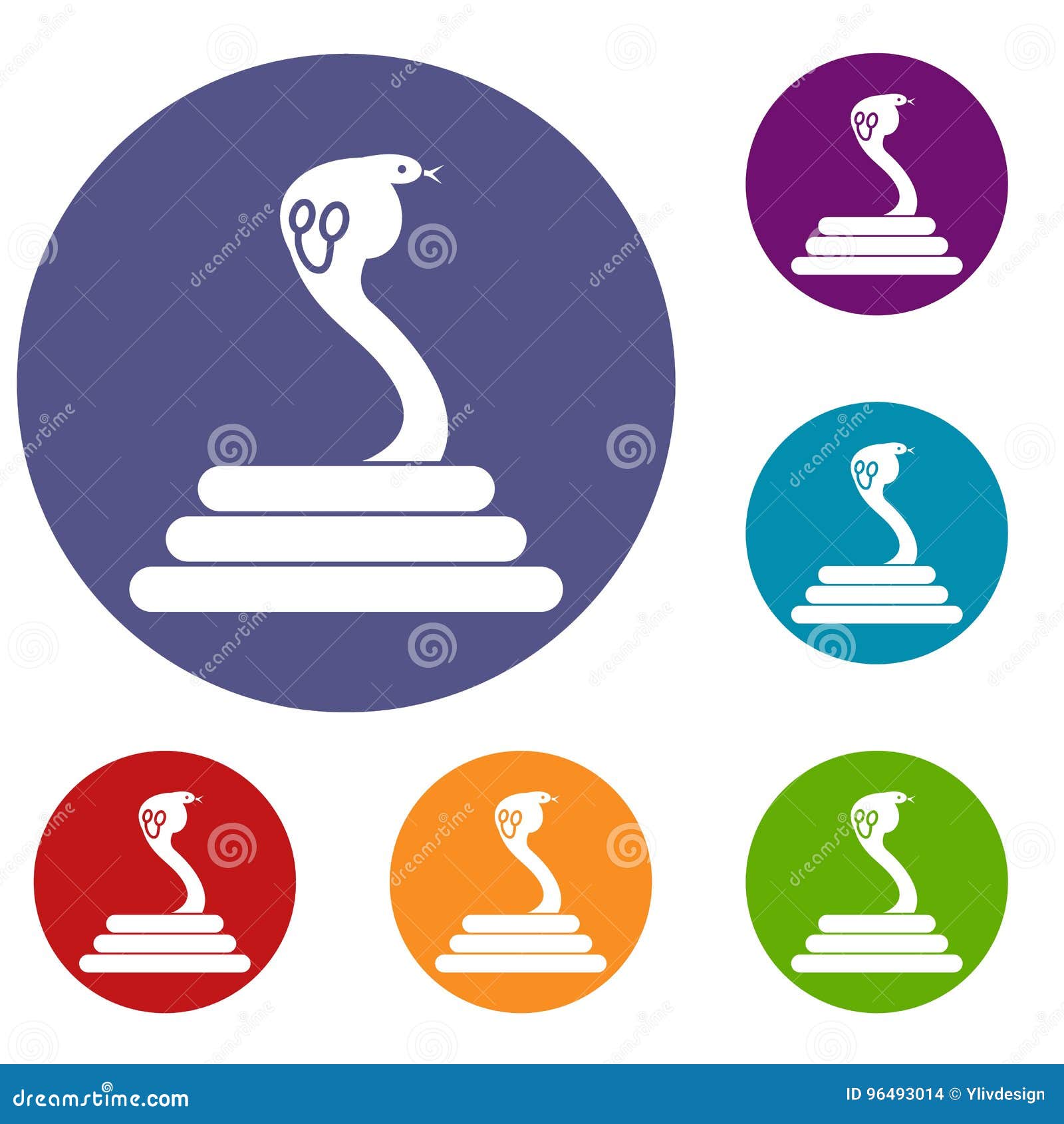 Cobra icons set stock vector. Illustration of nature - 96493014